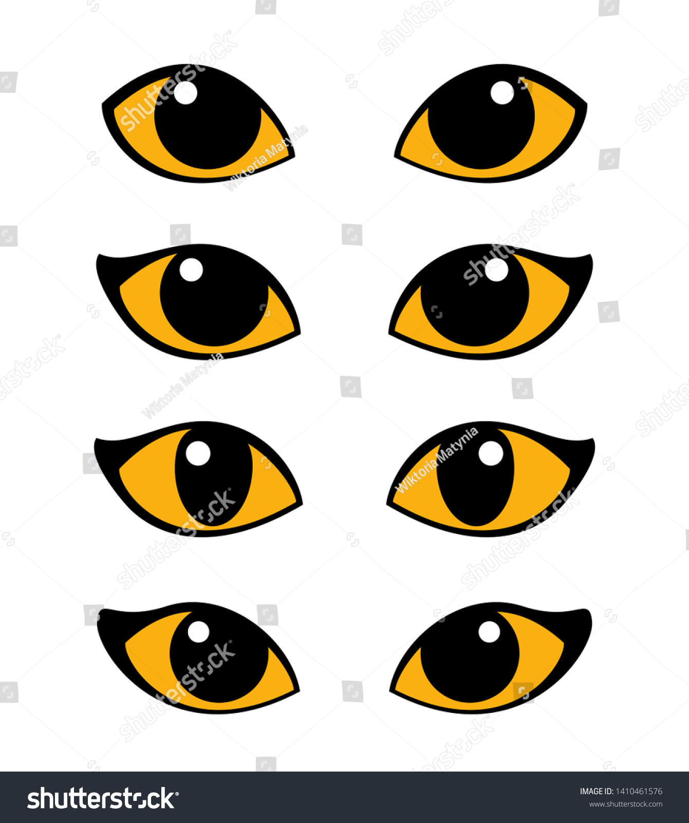 Cat Wild Animals Eye Vector Set: เวกเตอร์สต็อก (ปลอดค่าลิขสิทธิ์ ...