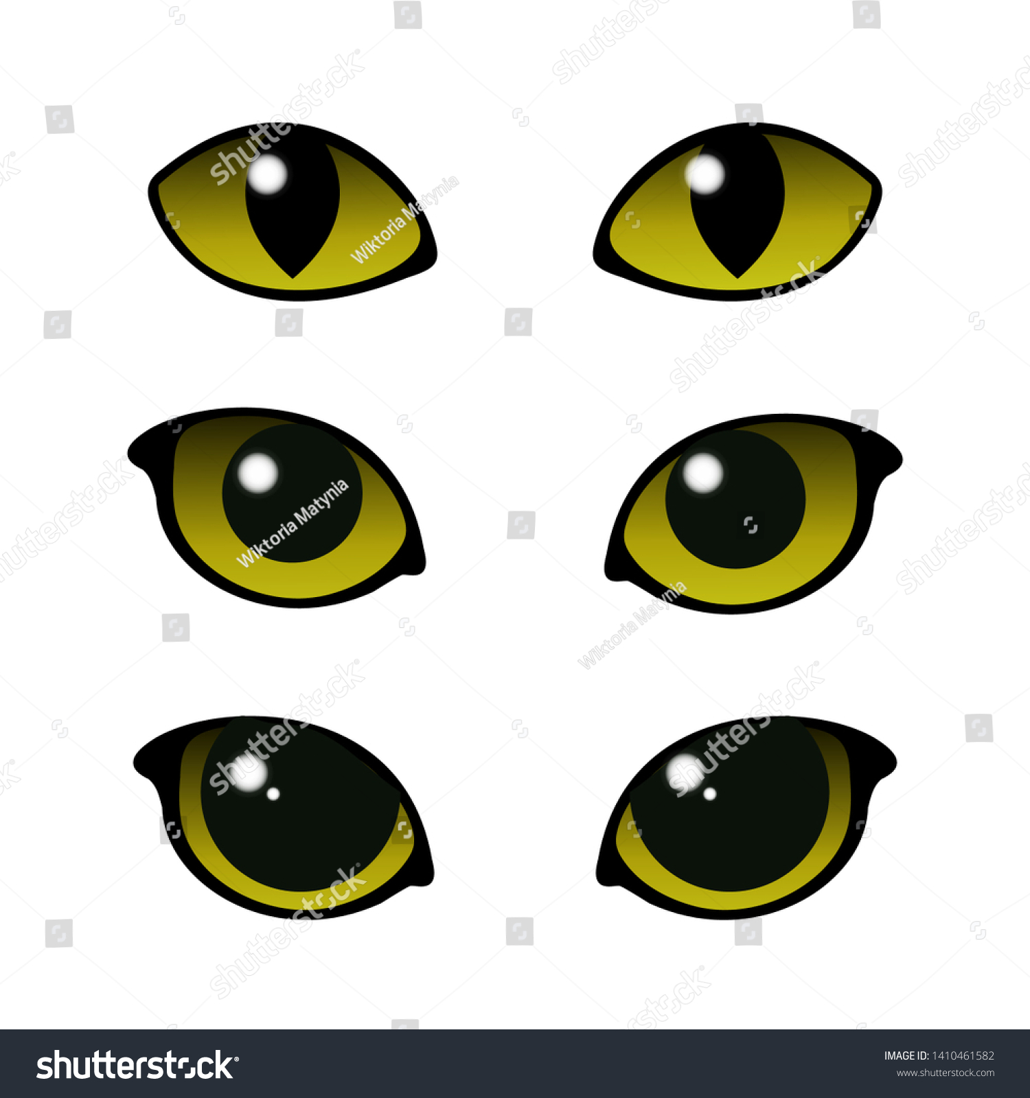 Cat Wild Animals Eye Vector Set Stock Vector (Royalty Free) 1410461582