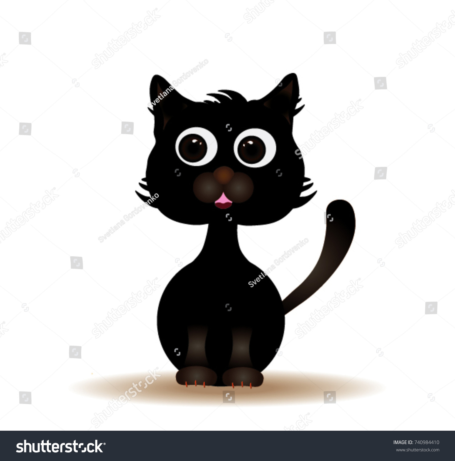 Cat Black Cartoon Stock Vector (Royalty Free) 740984410 | Shutterstock