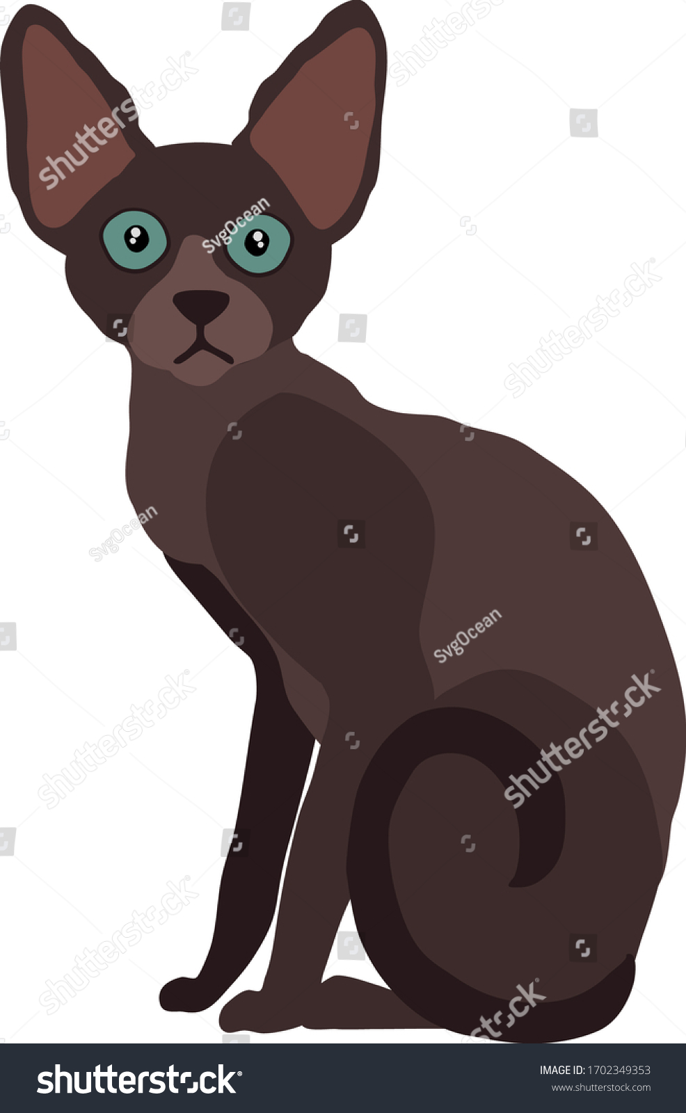 Cat Breed Devon Rex Cat Vector: Vector có sẵn (miễn phí bản quyền ...