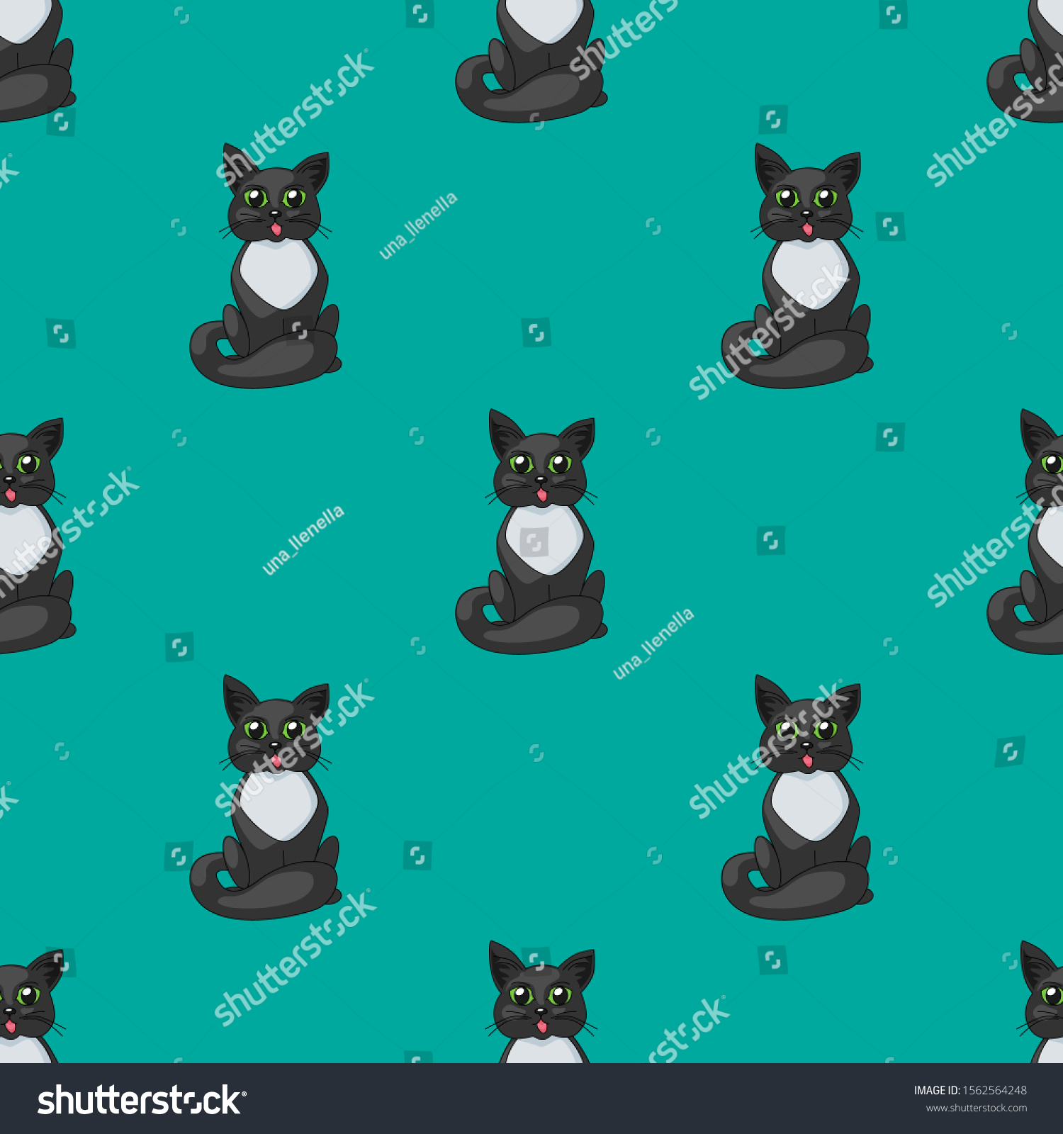 Cat Cartoon Seamless Pattern Vector Illustration: vetor stock (livre de ...