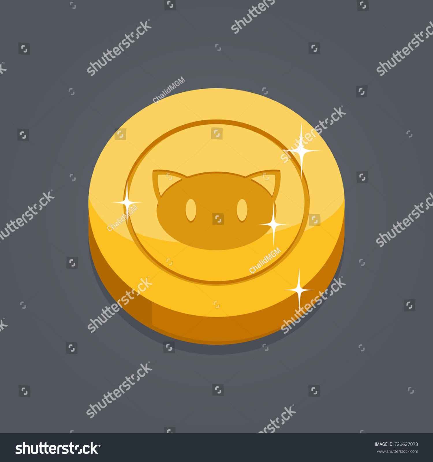 Cat Coin Illustration 1 Stock Vector (Royalty Free) 720627073 ...