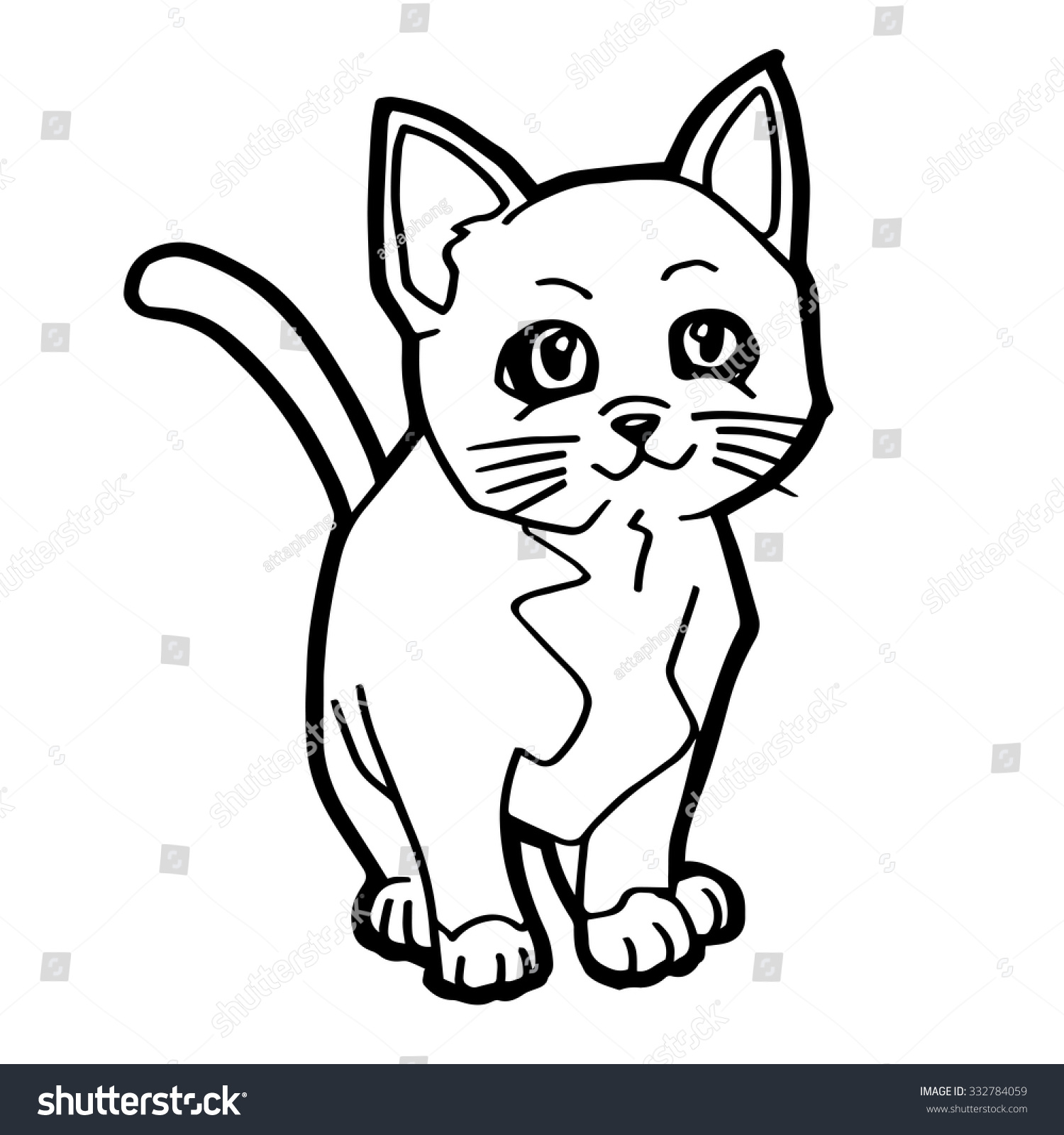 Cat Coloring Page Vector 库存矢量图（免版税）332784059 | Shutterstock