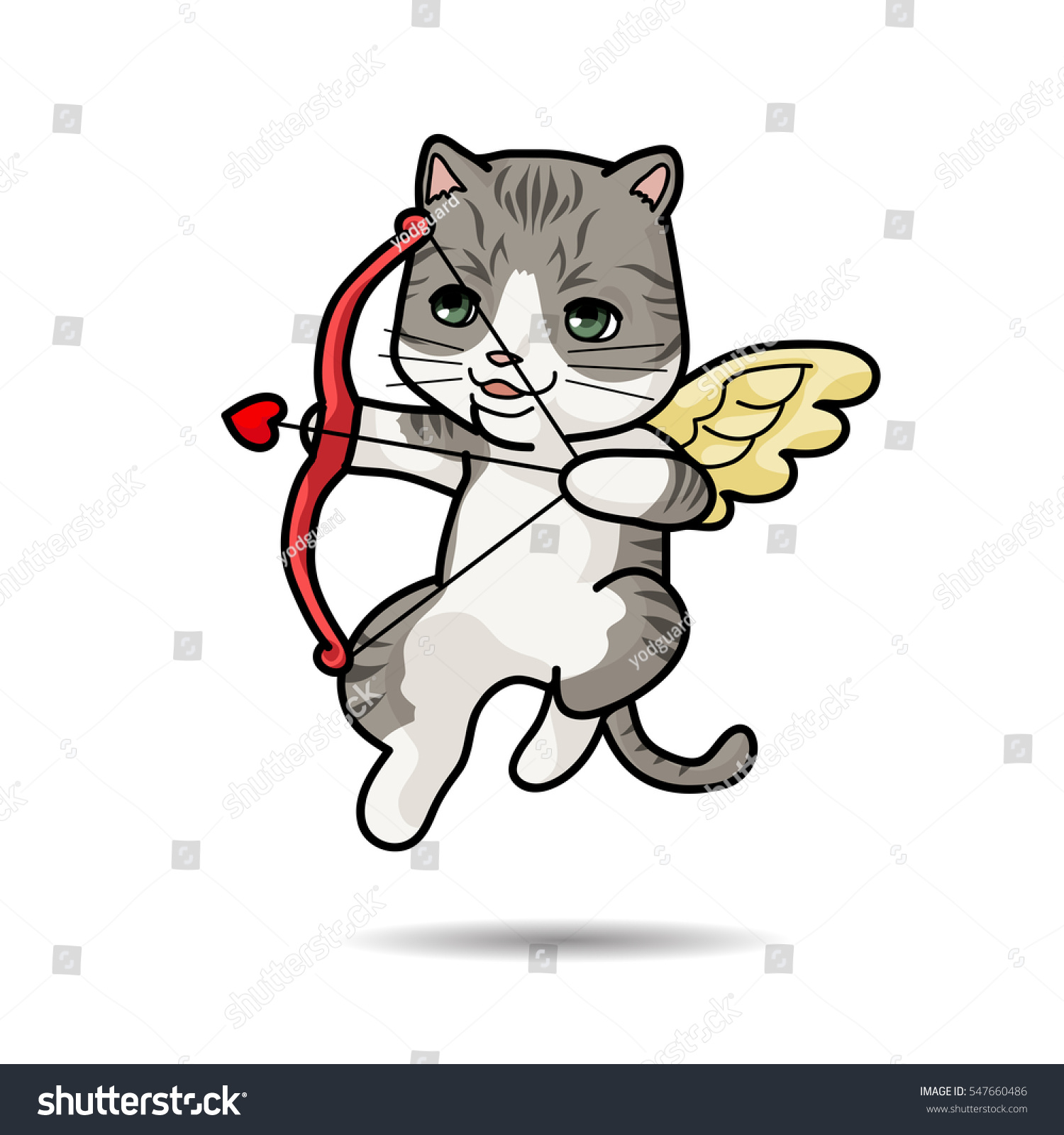 Cat Cupid Vector Cartoon Illustration Stock Vector (Royalty Free ...
