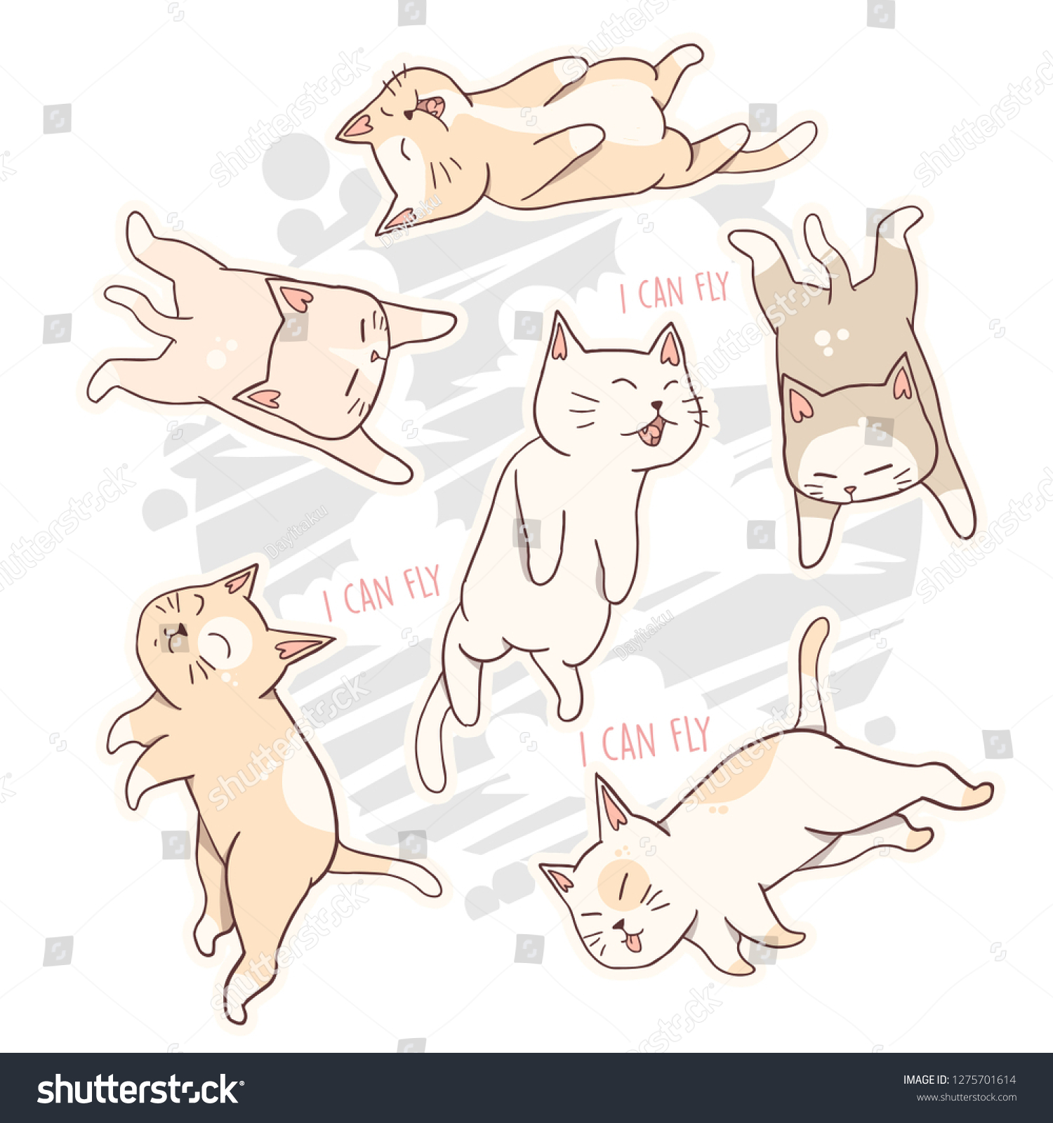Cat Cute Friends Vector Stock Vector (Royalty Free) 1275701614 ...