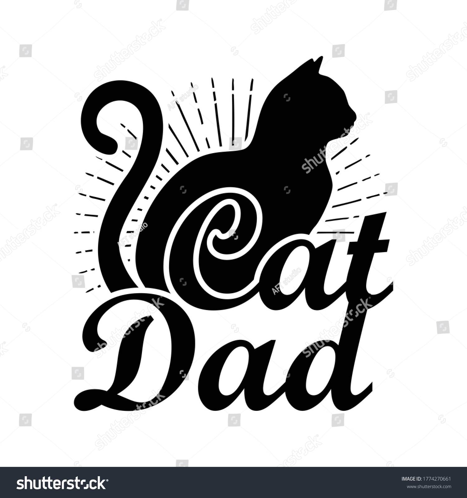 Cat Dad Quote Vector Cute Cat Stock Vector (Royalty Free) 1774270661
