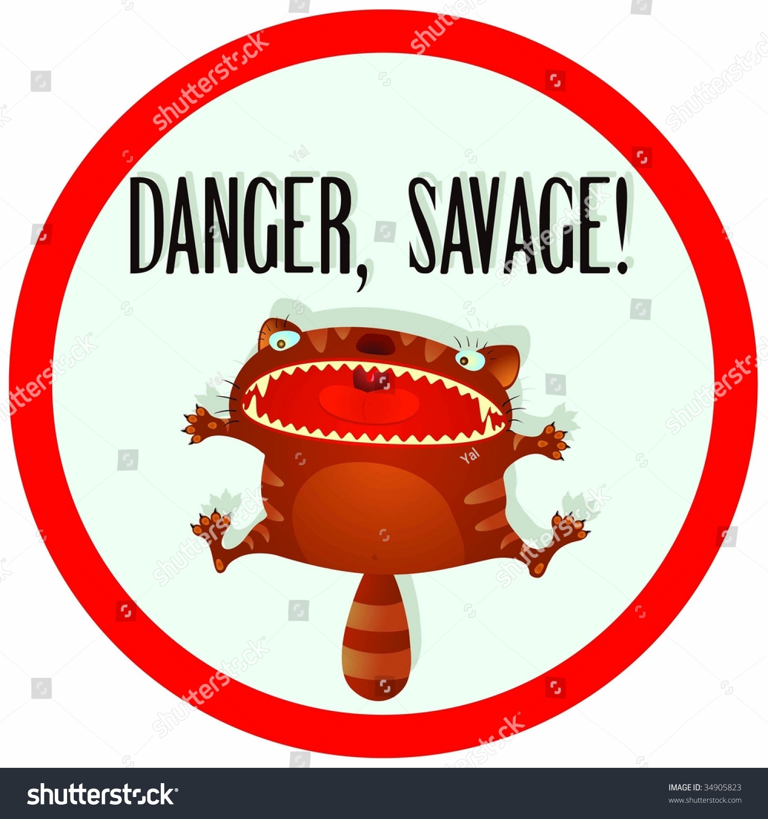 Cat Danger Savage Stock Vector (Royalty Free) 34905823 | Shutterstock