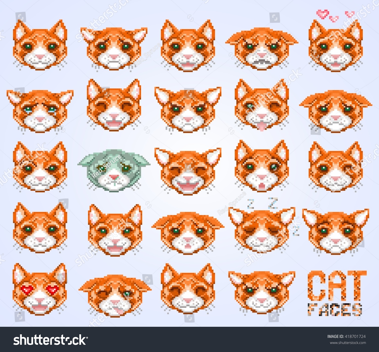 Cat Emoticon Cat Face Set Vector: เวกเตอร์สต็อก (ปลอดค่าลิขสิทธิ์ ...