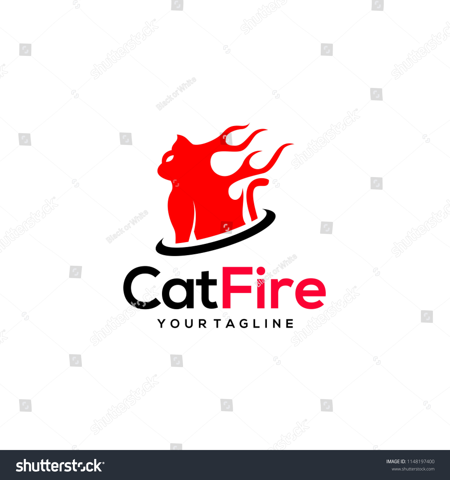 Cat Fire Logo Design: เวกเตอร์สต็อก (ปลอดค่าลิขสิทธิ์) 1148197400 ...