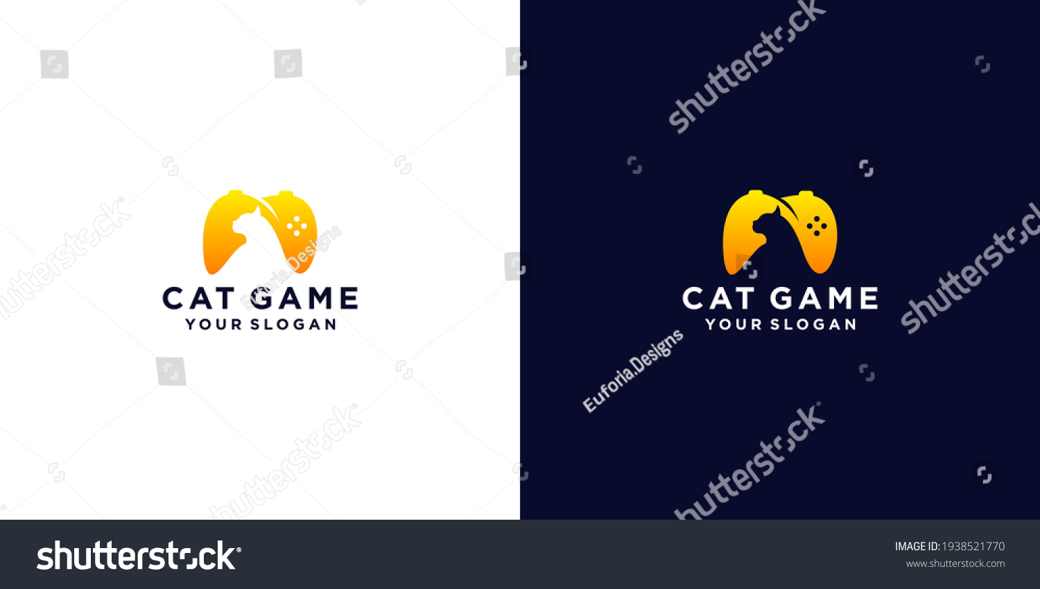 Cat Game Logo Design Vector Stock Vector (Royalty Free) 1938521770 ...