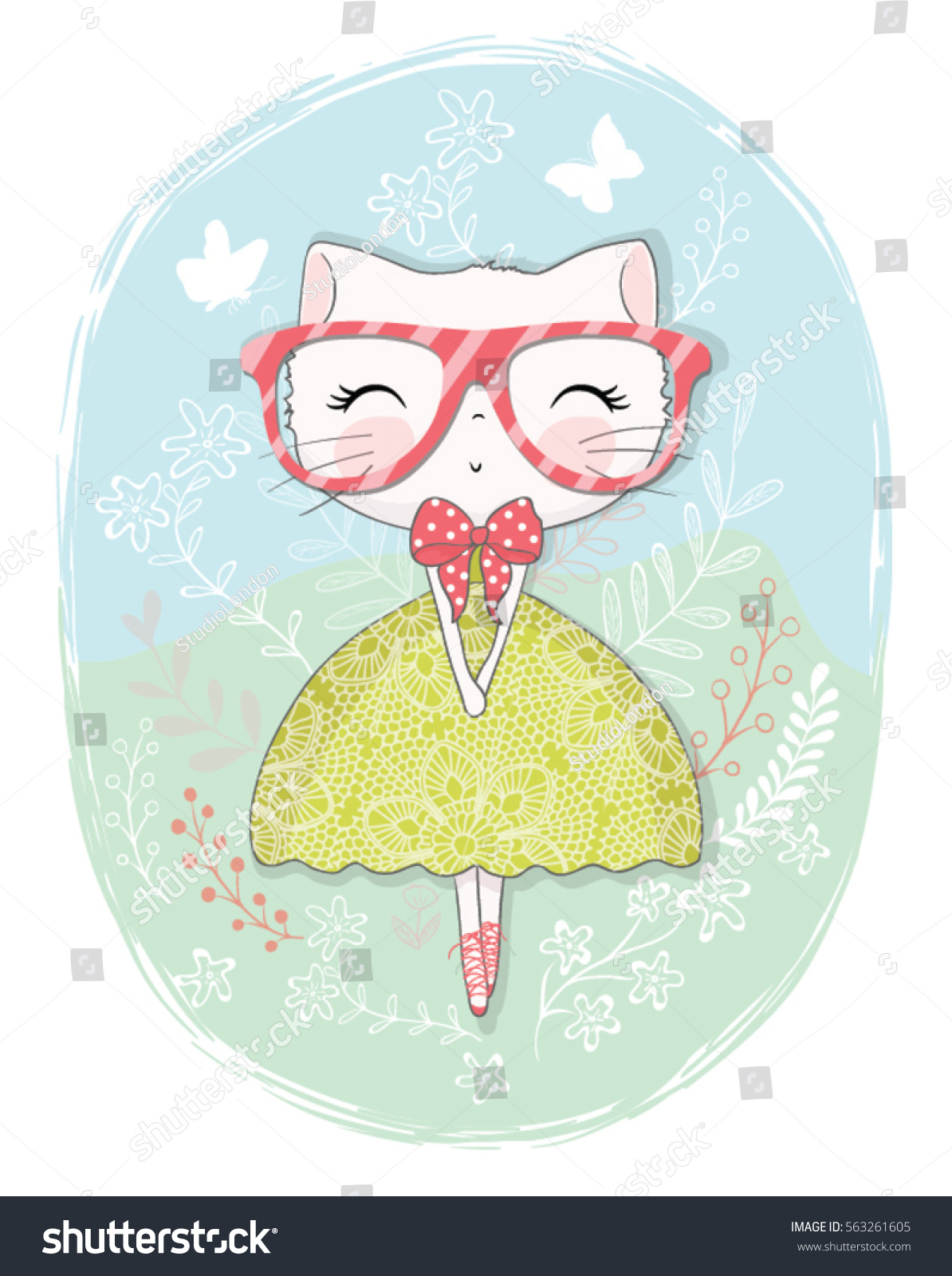 Cat Girl Vector Graphic Stock Vector (Royalty Free) 563261605