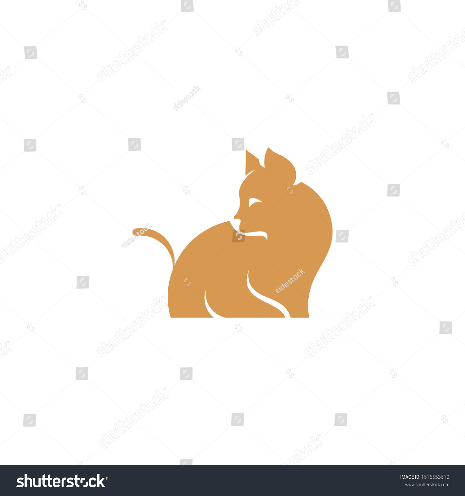 Cat Gold Logo Vector Icon Template Stock Vector (Royalty Free) 1616553610