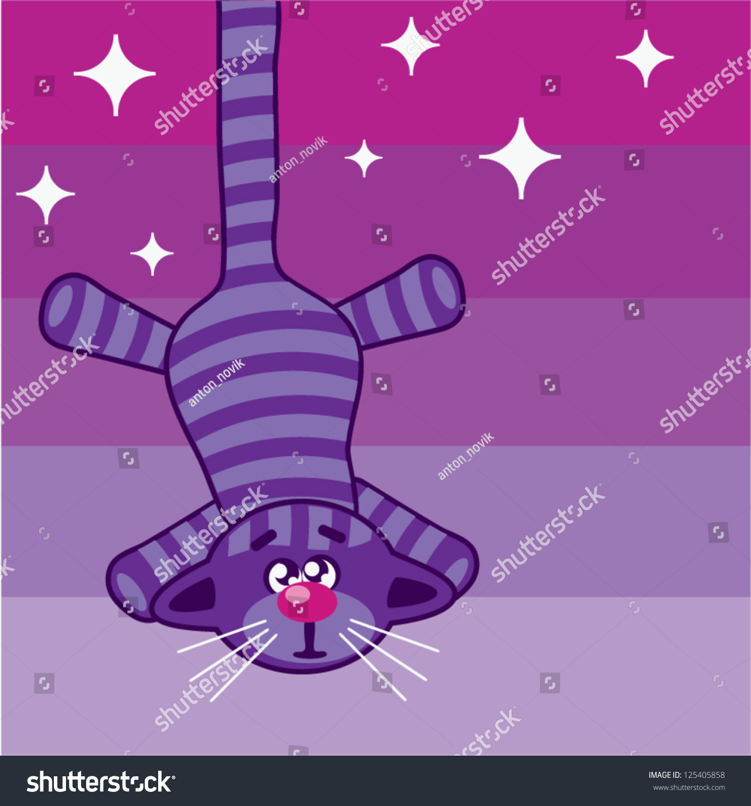 Cat Hanging Upside Down Stock Vector (Royalty Free) 125405858