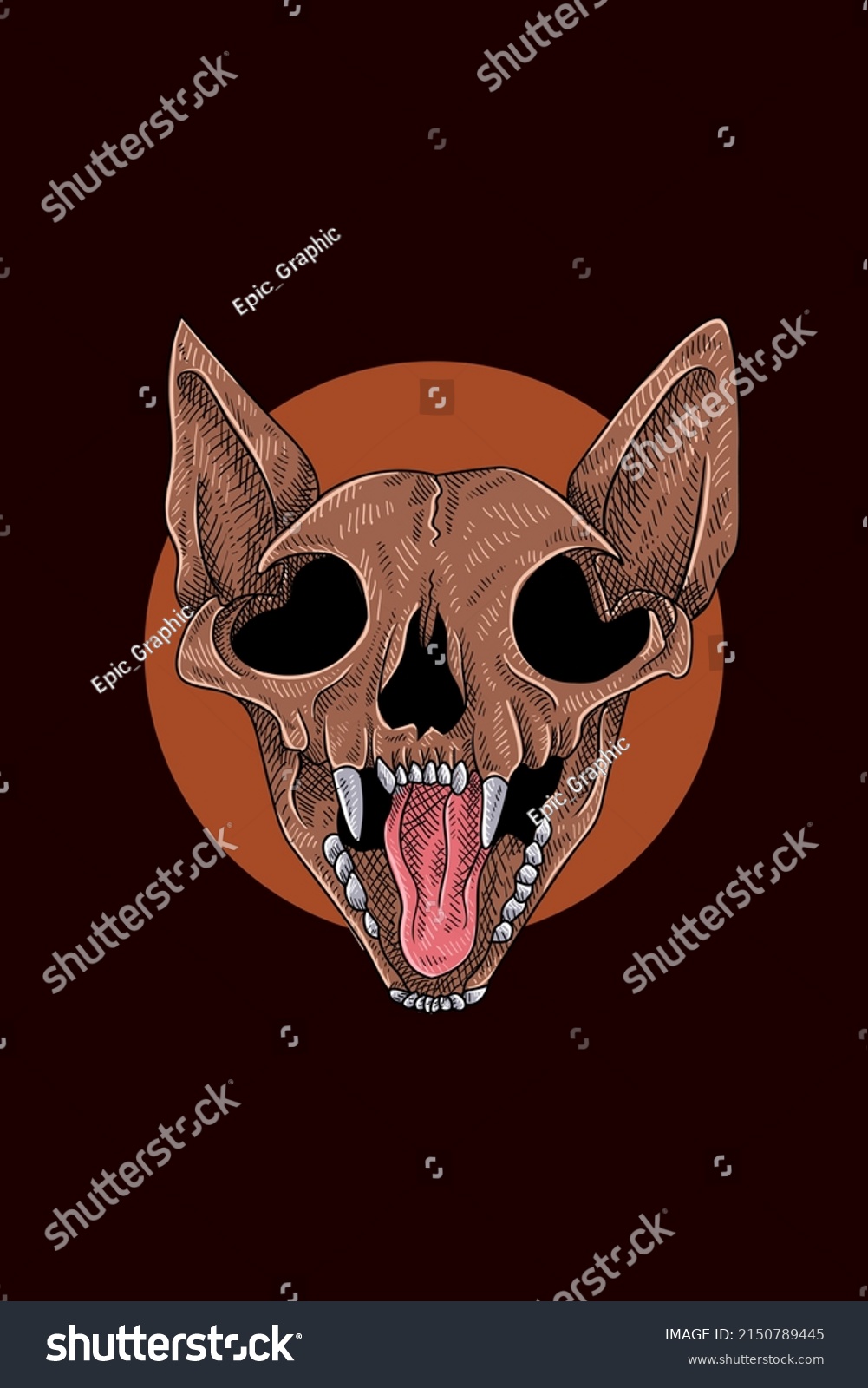 Cat Head Skull Vector Illustration Stock Vector (Royalty Free ...