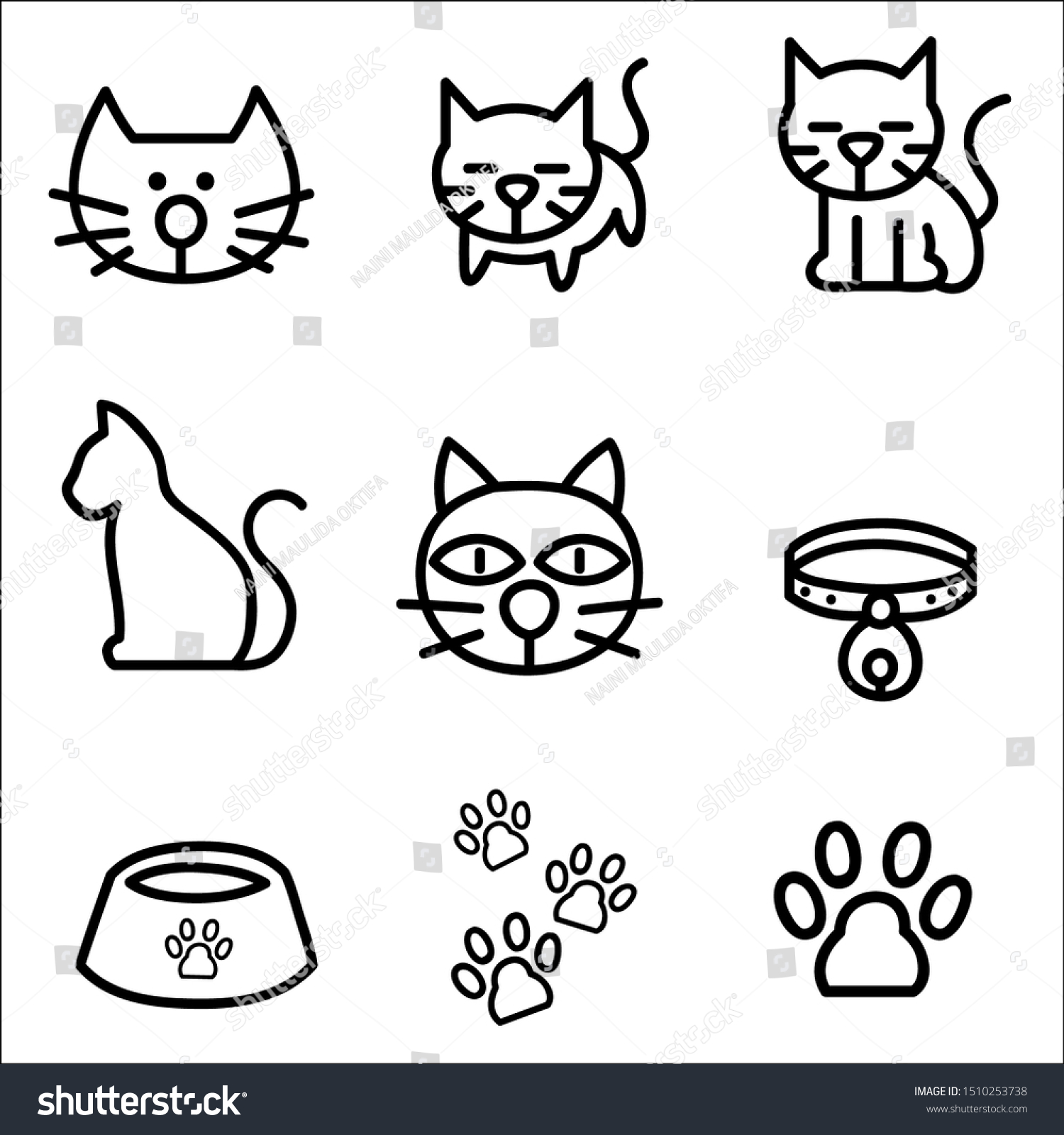 Cat Icon Set Vector Illustration Stock Vector (Royalty Free) 1510253738