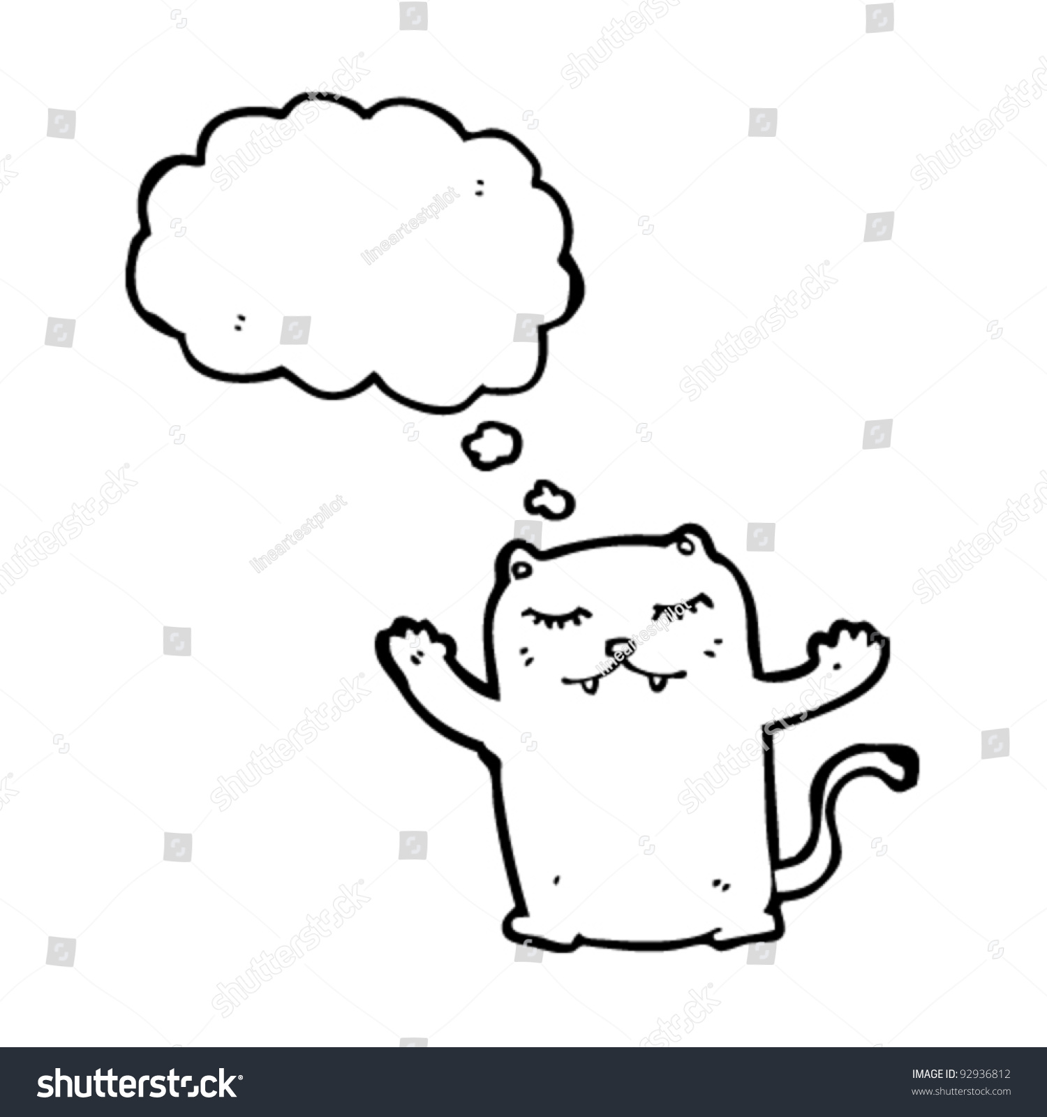 Cat Imagining Cartoon Stock Vector (Royalty Free) 92936812 | Shutterstock