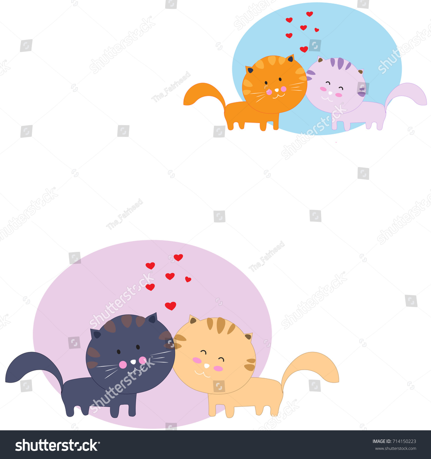 Cat Love Vector On White Background: เวกเตอร์สต็อก (ปลอดค่าลิขสิทธิ์ ...