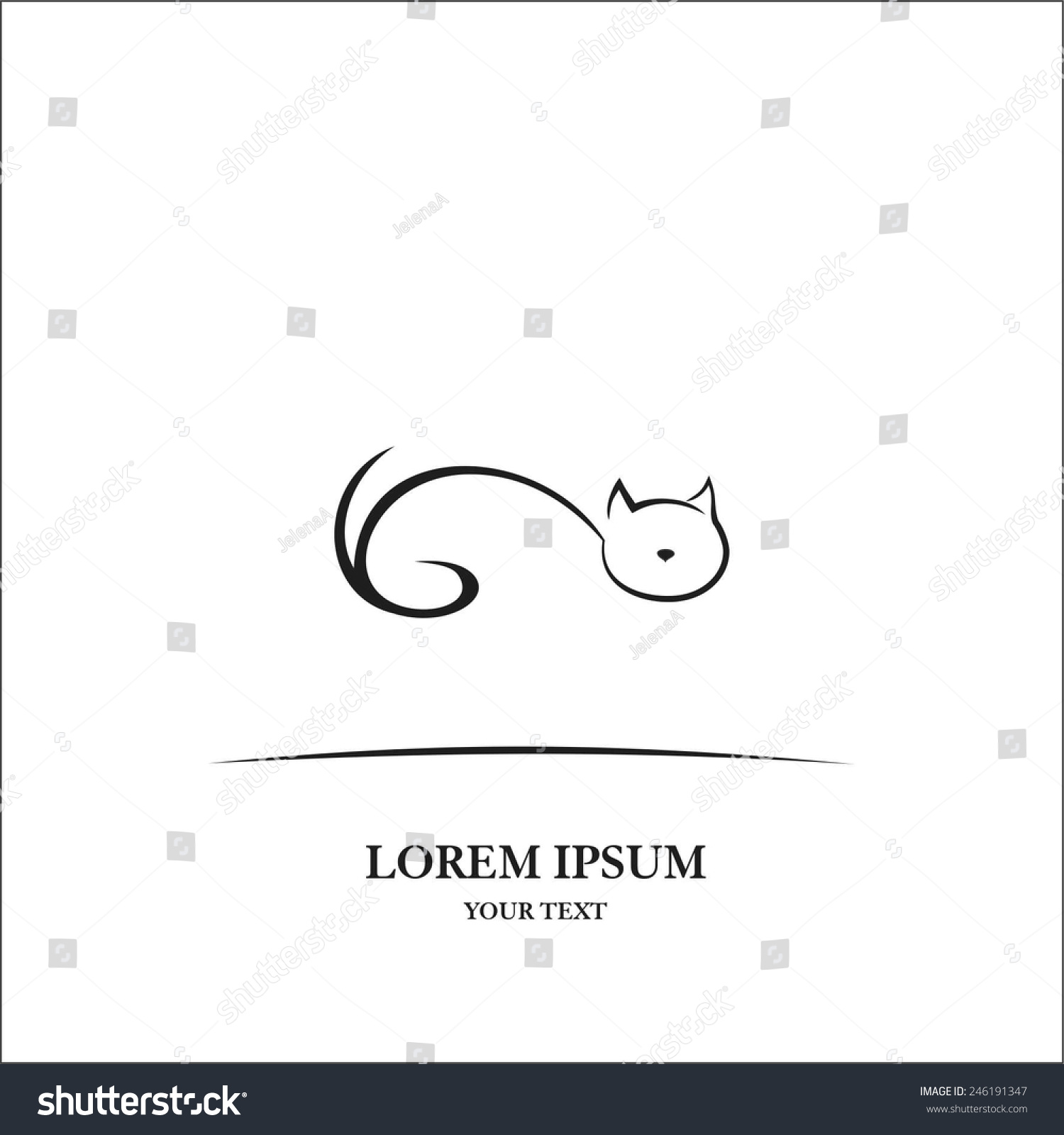 Cat Line Art Stock Vector (Royalty Free) 246191347