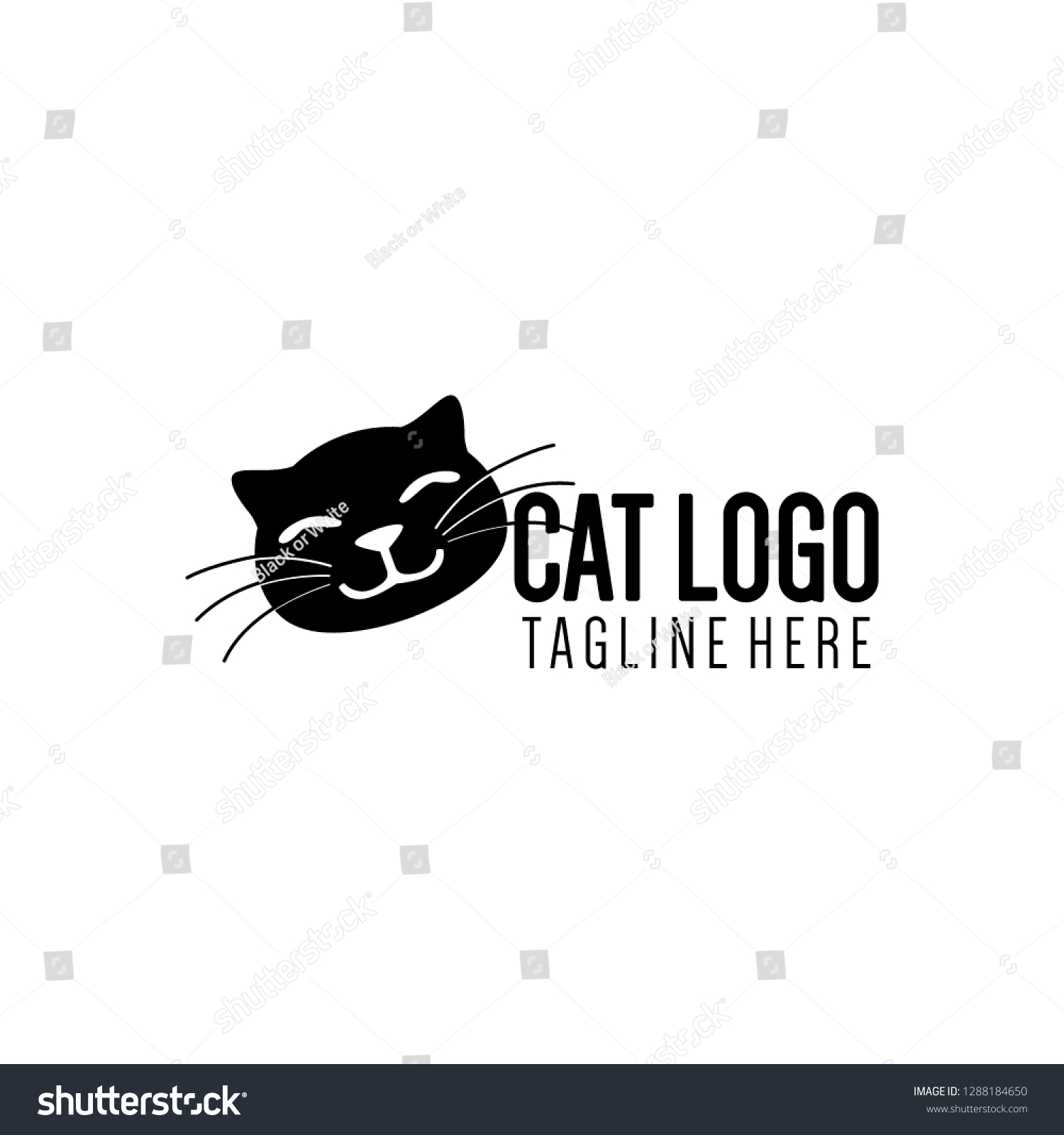 Cat Logo Design Stock Vector (Royalty Free) 1288184650 | Shutterstock
