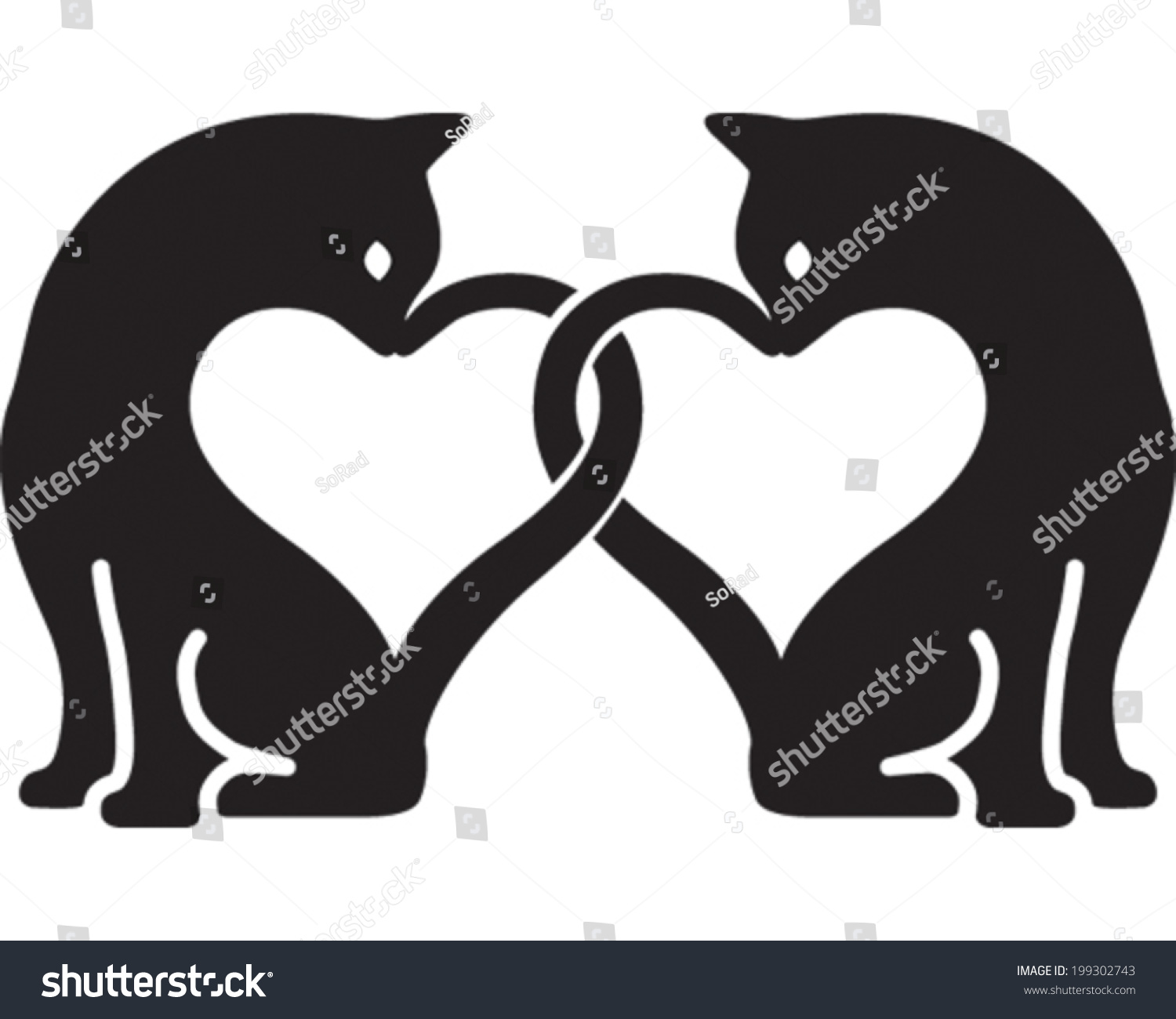Cat Love Stock Vector (Royalty Free) 199302743