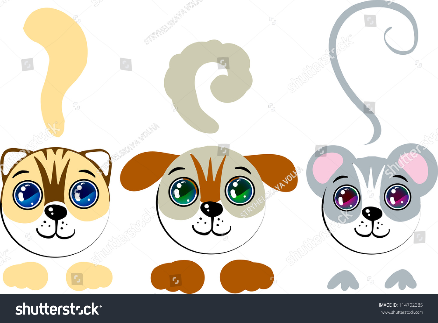 Cat Mouse Dog Stock Vector (Royalty Free) 114702385 | Shutterstock