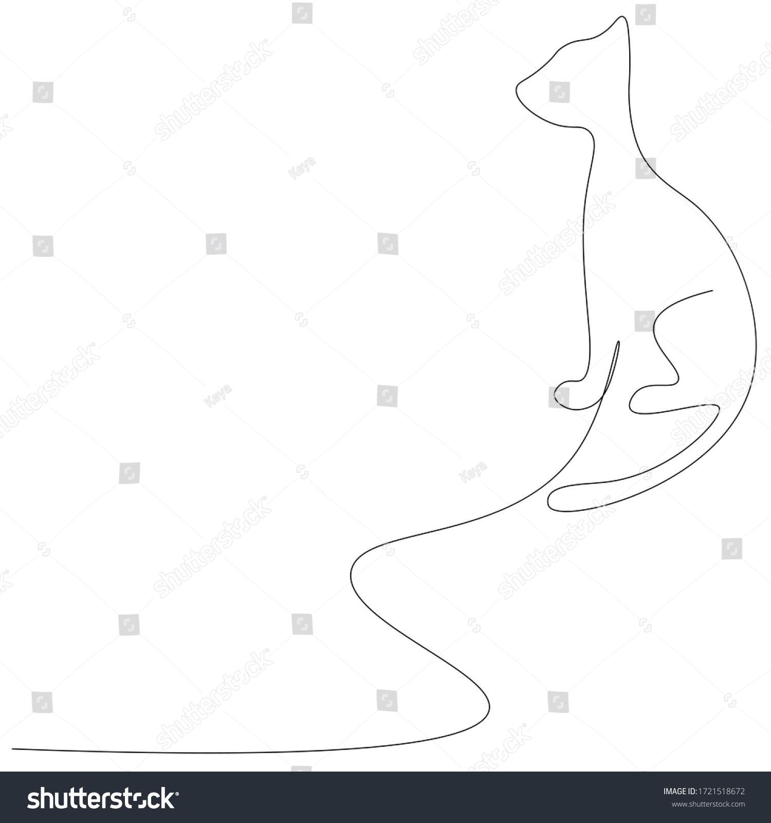 Cat One Line Drawing Vector Illustration Stock Vector (Royalty Free ...
