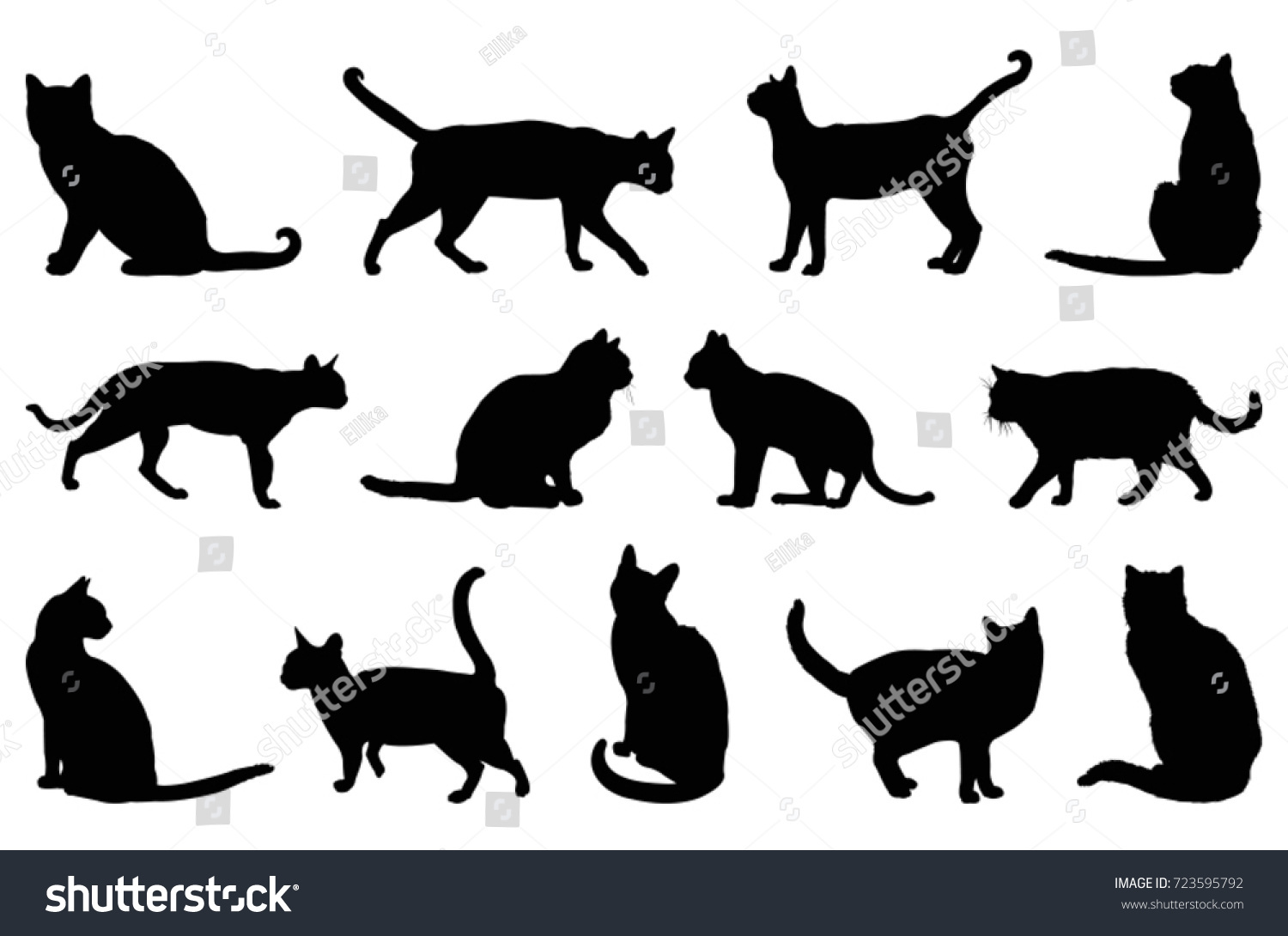 Vektor Stok Siluet kucing, ilustrasi vektor (Tanpa Royalti) 723595792 ...