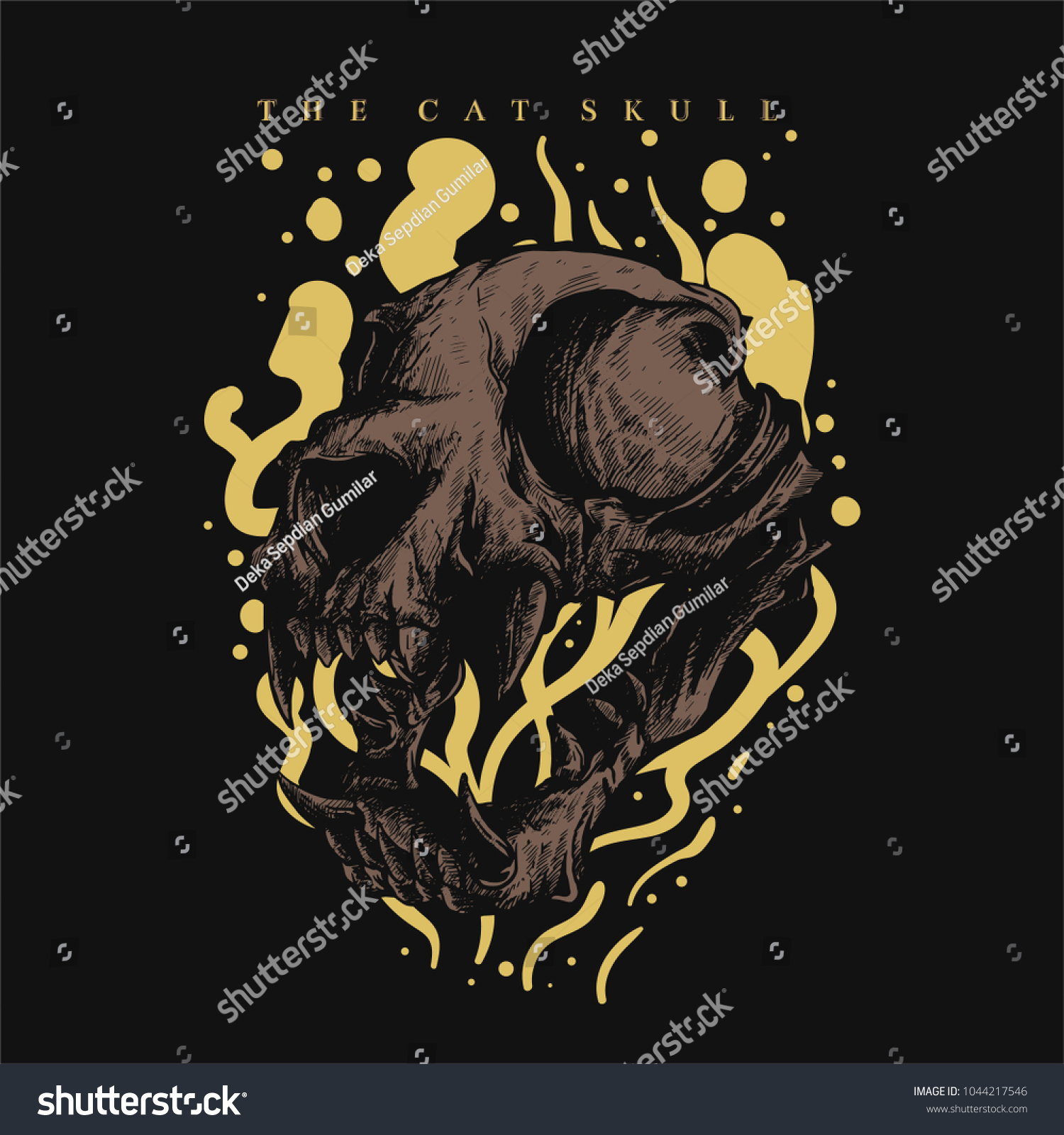 Cat Skull Illustration Stock Vector (Royalty Free) 1044217546