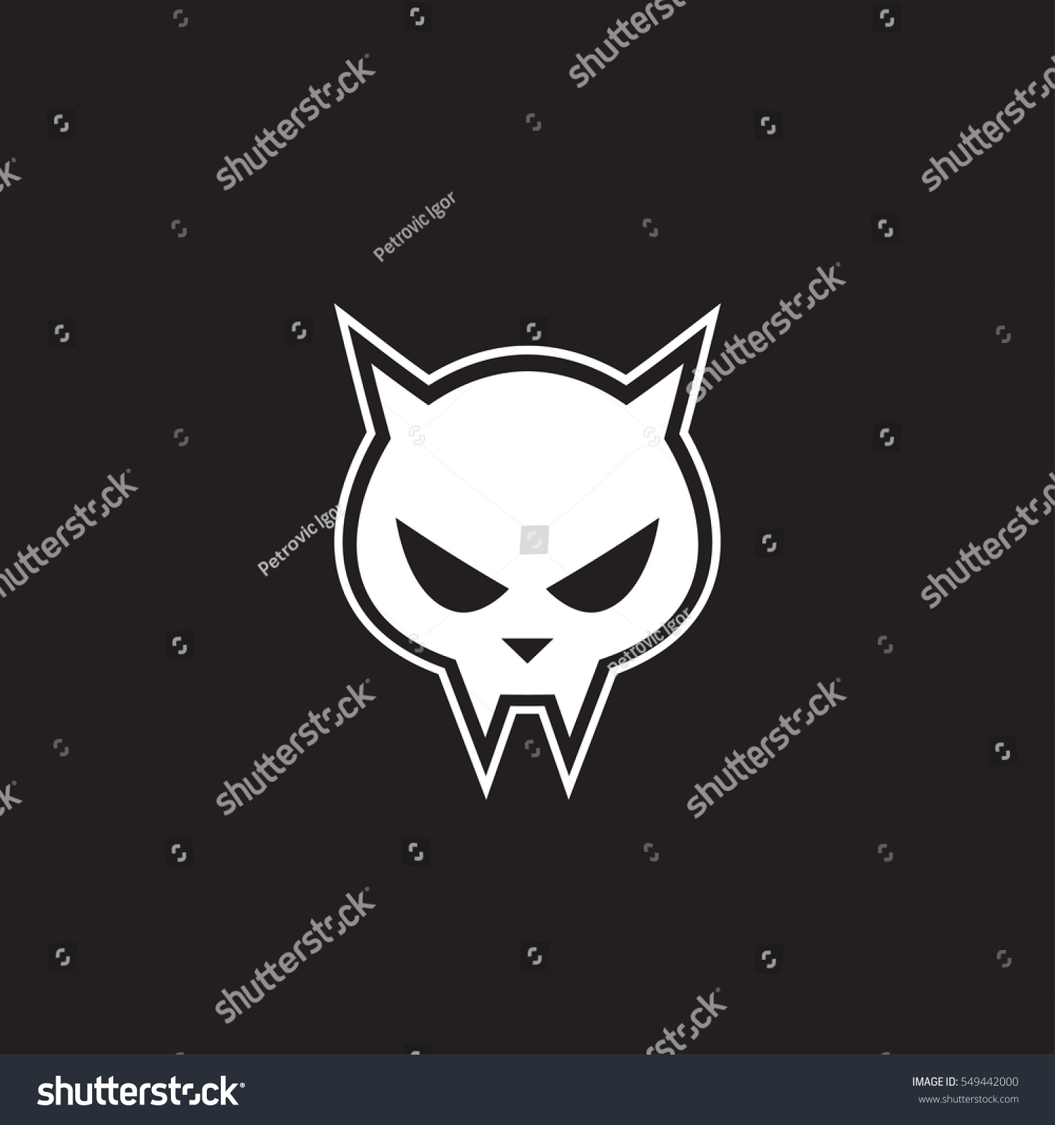 Cat Skull Symbol Vector Illustration Stock Vector (Royalty Free) 549442000