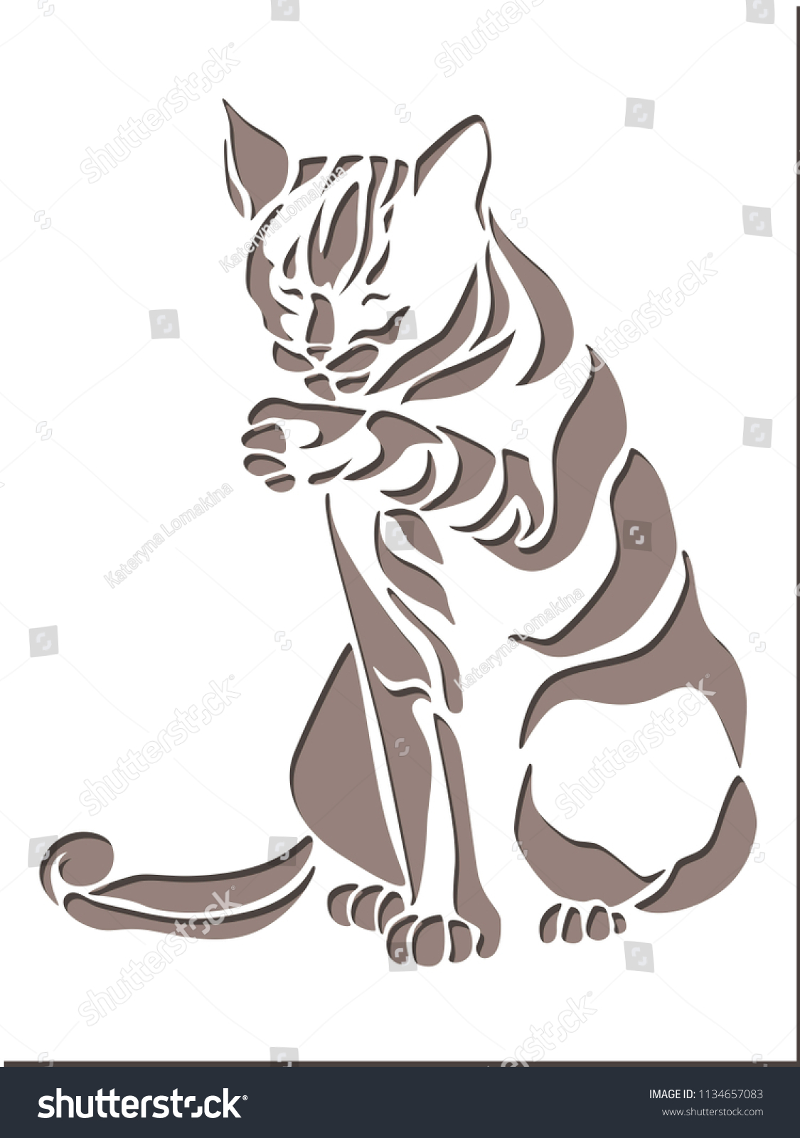 Cat Stencils Art Stock Vector (Royalty Free) 1134657083 | Shutterstock