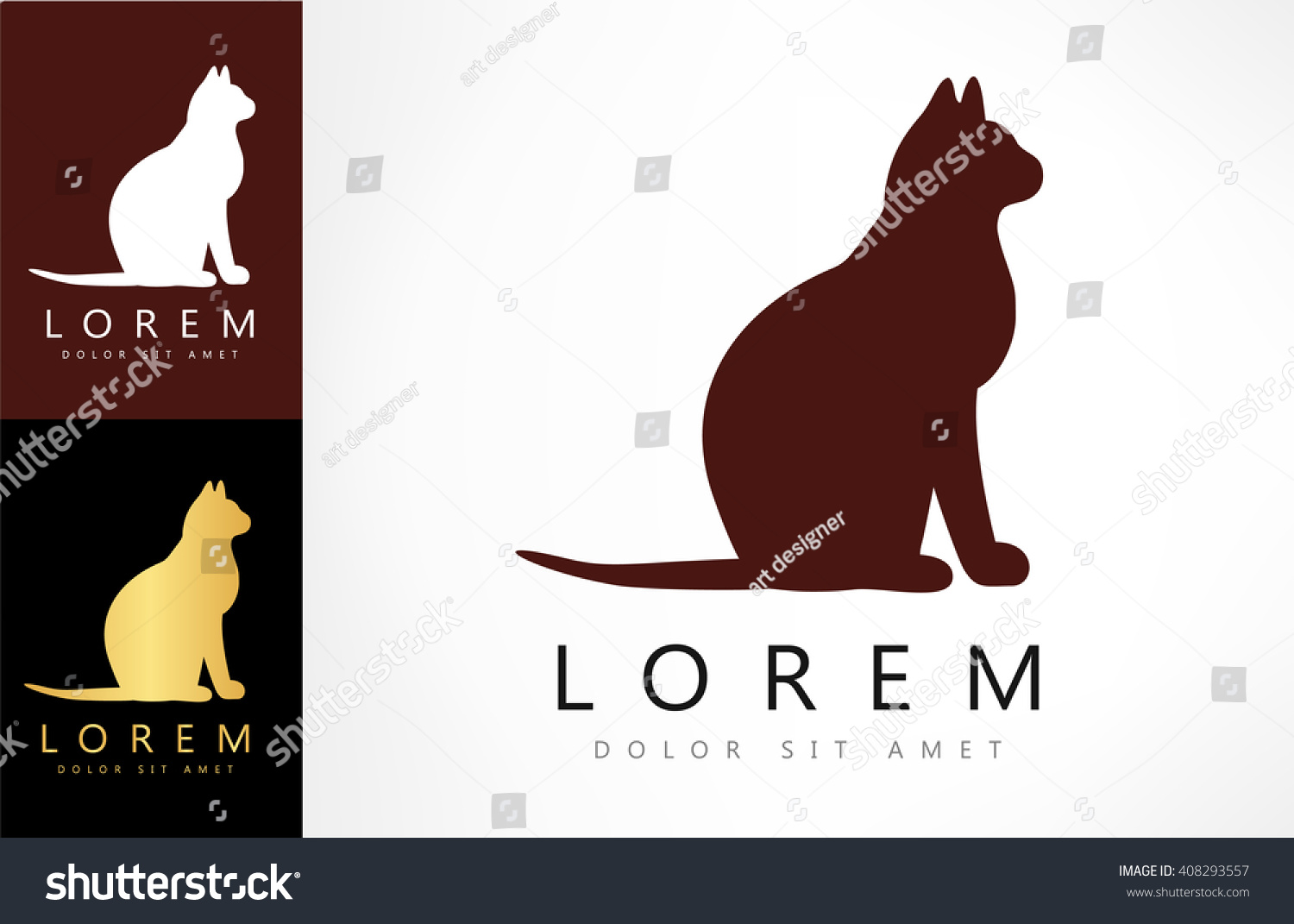 Cat Symbol Kitten Logo Vector Stock Vector (Royalty Free) 408293557