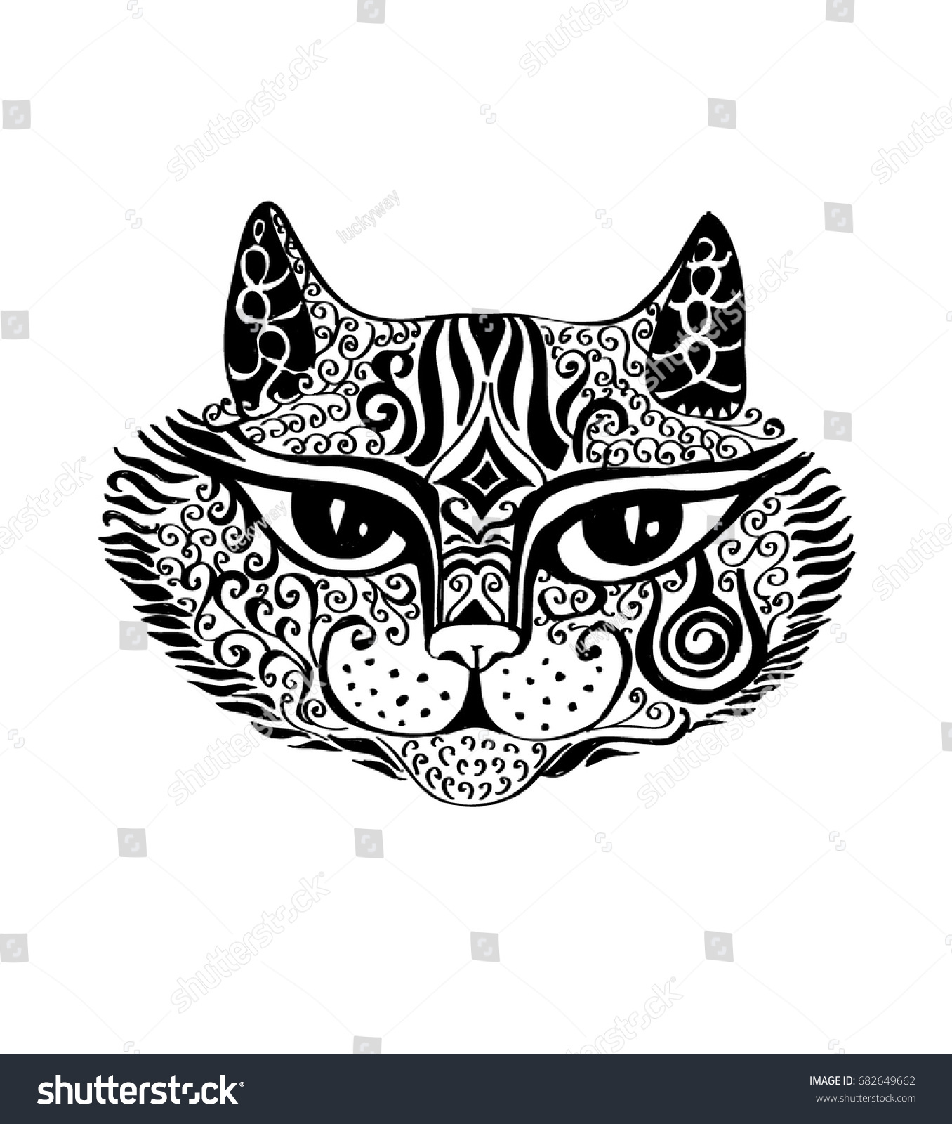 Cat Totem Stock Vector (Royalty Free) 682649662 | Shutterstock