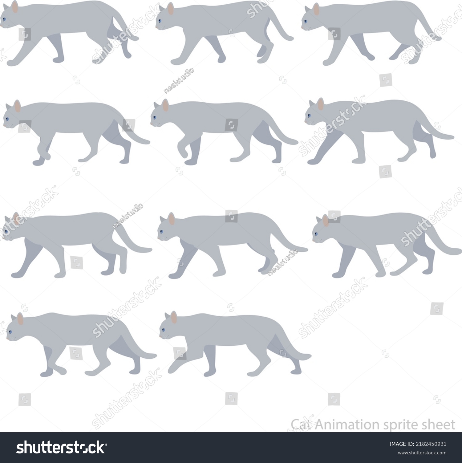 Cat Walk Animation Sprite Sheet Walk: Vector có sẵn (miễn phí bản quyền ...