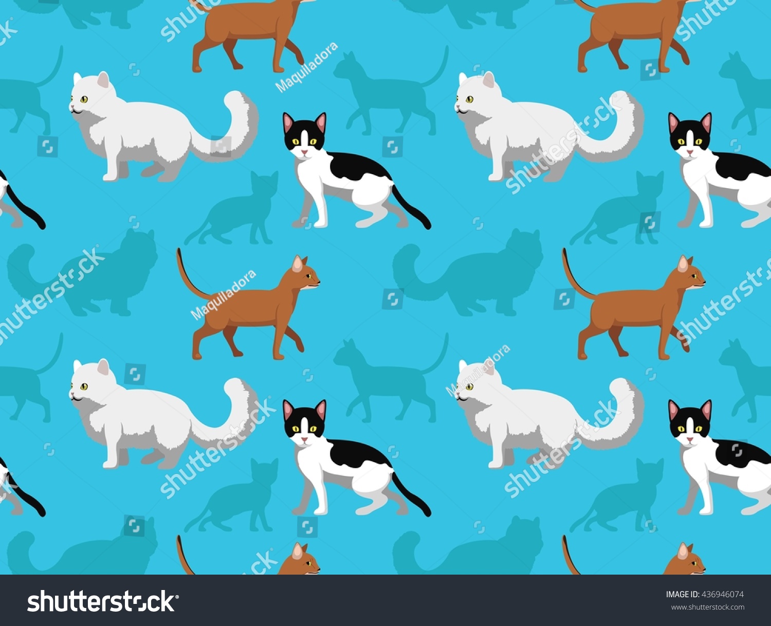 Cat Wallpaper 1 Stock Vector 436946074 - Shutterstock