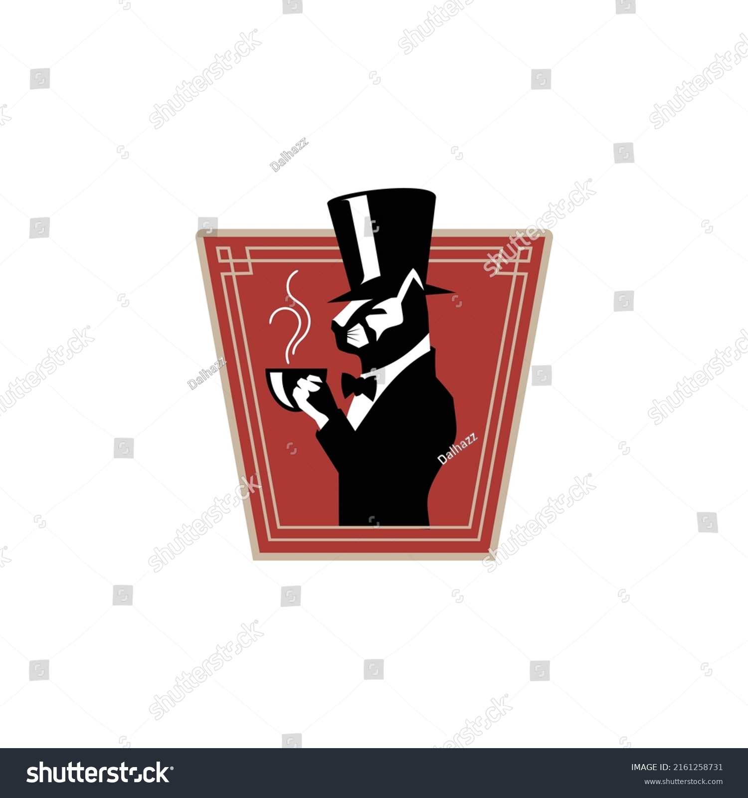 Cat Long Hat Logo Vector Stock Vector (Royalty Free) 2161258731 ...