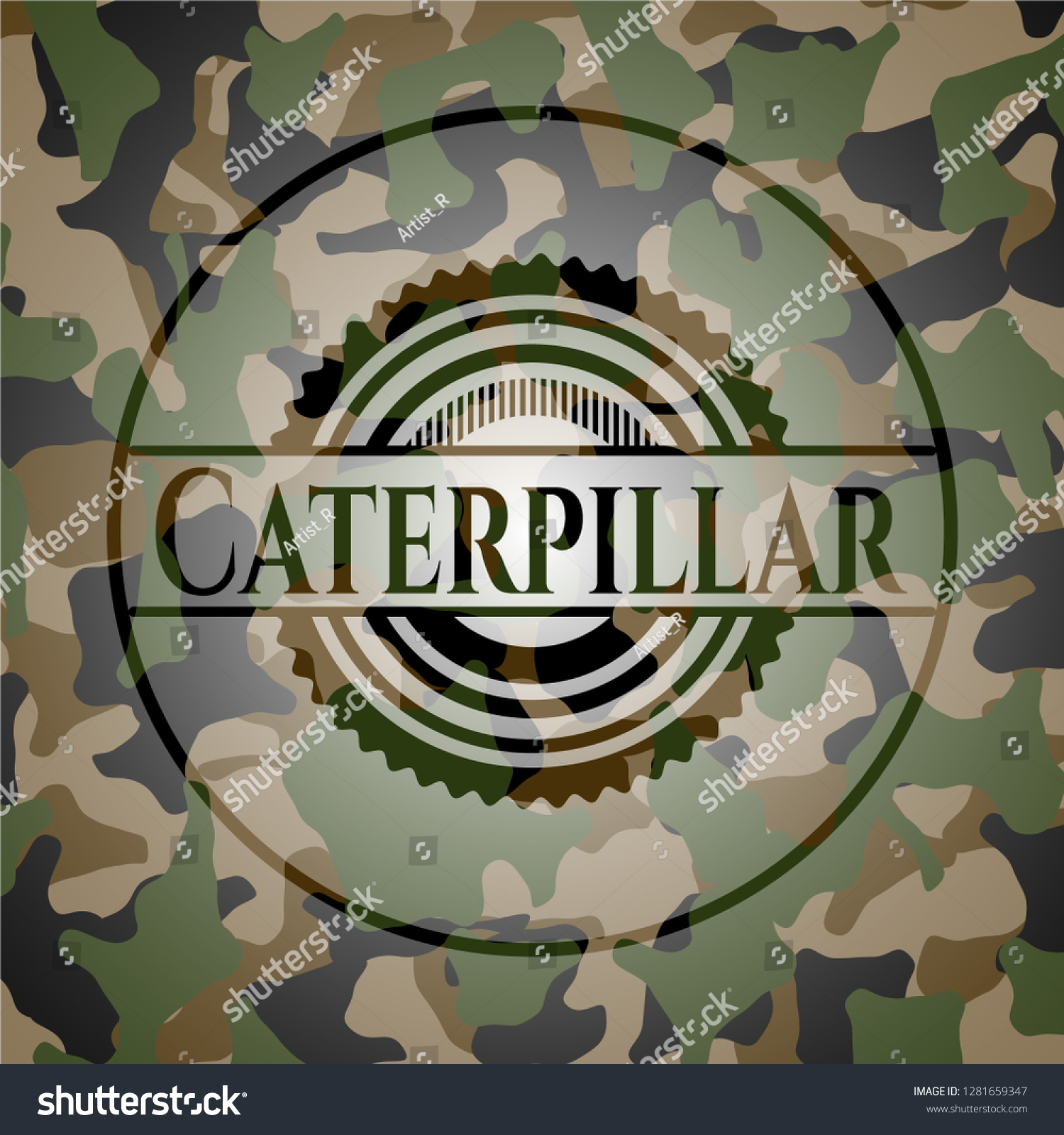 Caterpillar On Camouflaged Texture Stock Vector (Royalty Free ...