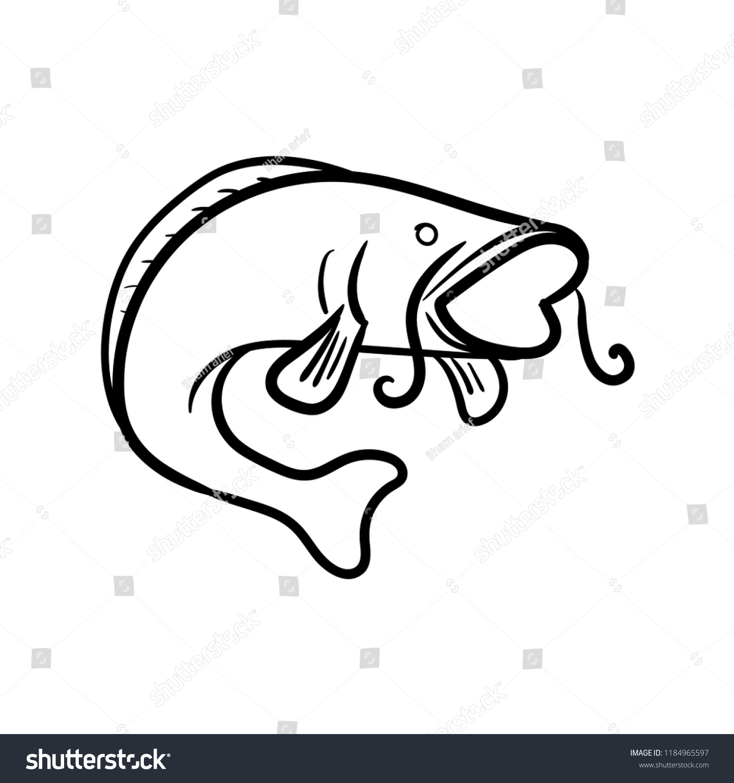 Catfish Icon Outline Stock Vector (Royalty Free) 1184965597 | Shutterstock