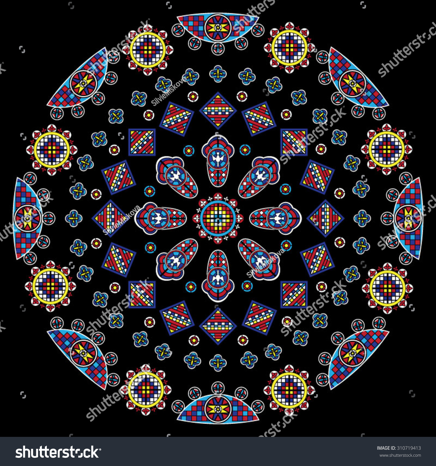 Cathedral Window Vector Illustration Stock Vector (Royalty Free ...