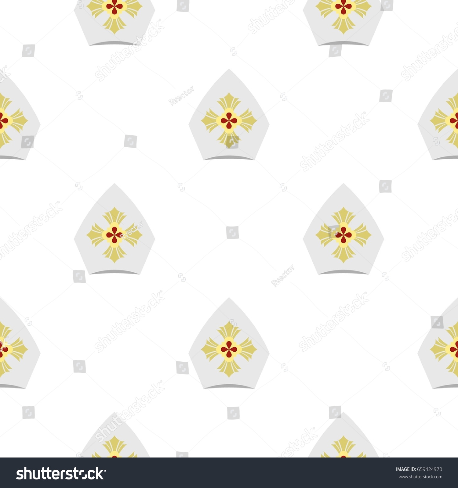 Catholic Hat Pattern Seamless Flat Style Stock Vector (Royalty Free ...