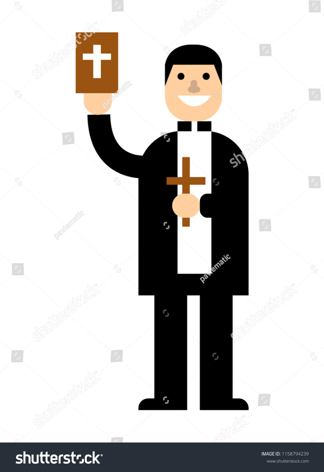 Catholic Priest Cartoon Stock Vector (Royalty Free) 1158794239