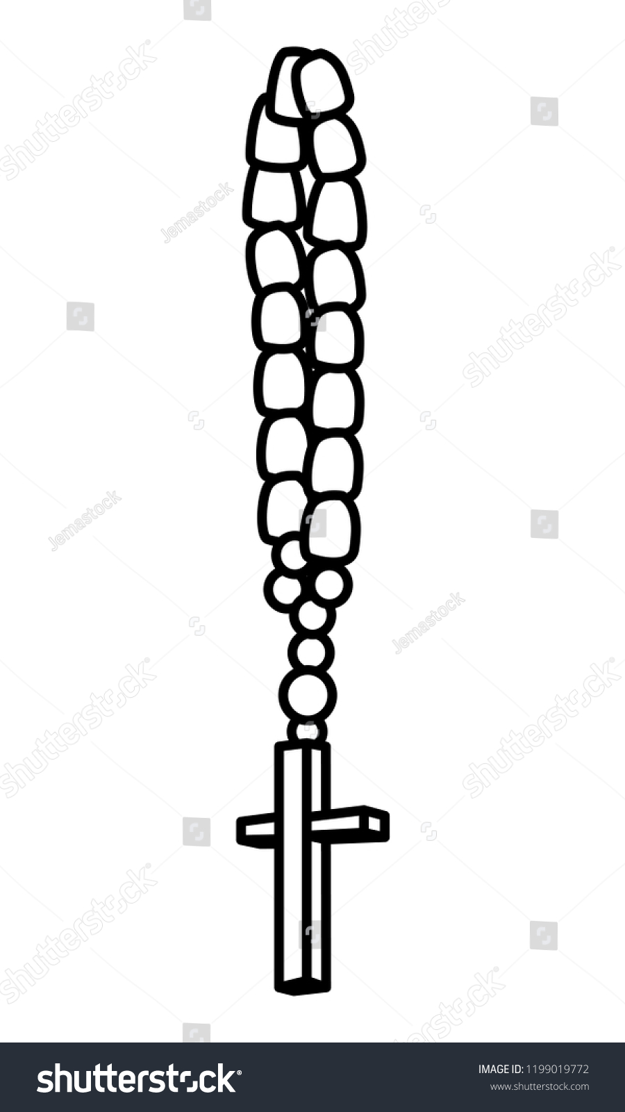 Catholic Rosary Symbol Stock Vector (Royalty Free) 1199019772