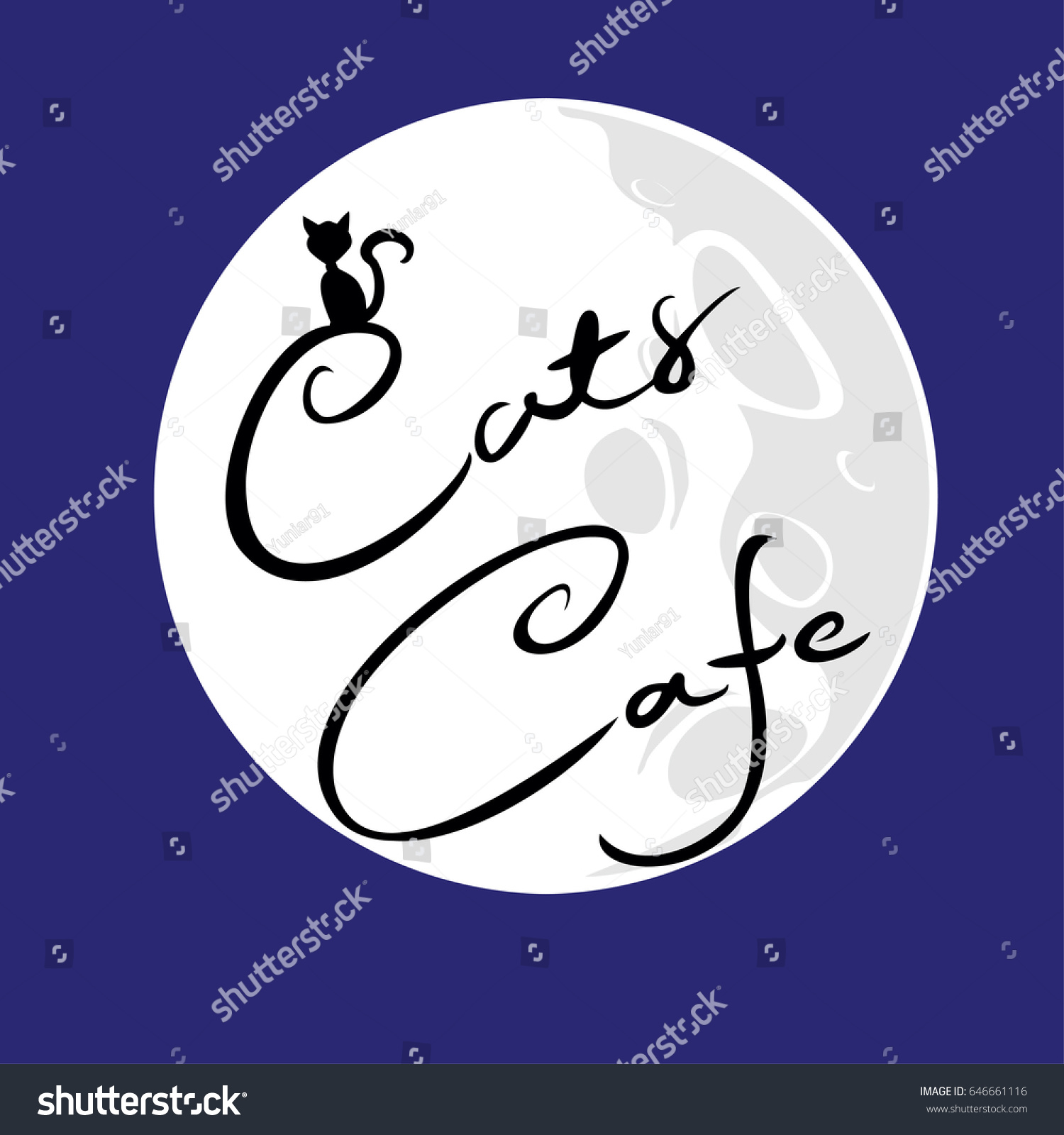 Cats Cafe Logo Vector Illustration Stock Vector (Royalty Free) 646661116