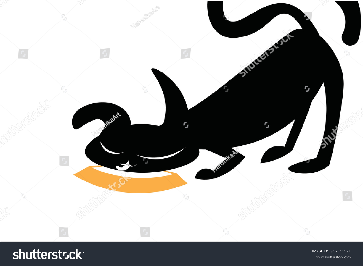Cats Drinking Milk Vector Illustration Stock Vector (Royalty Free ...