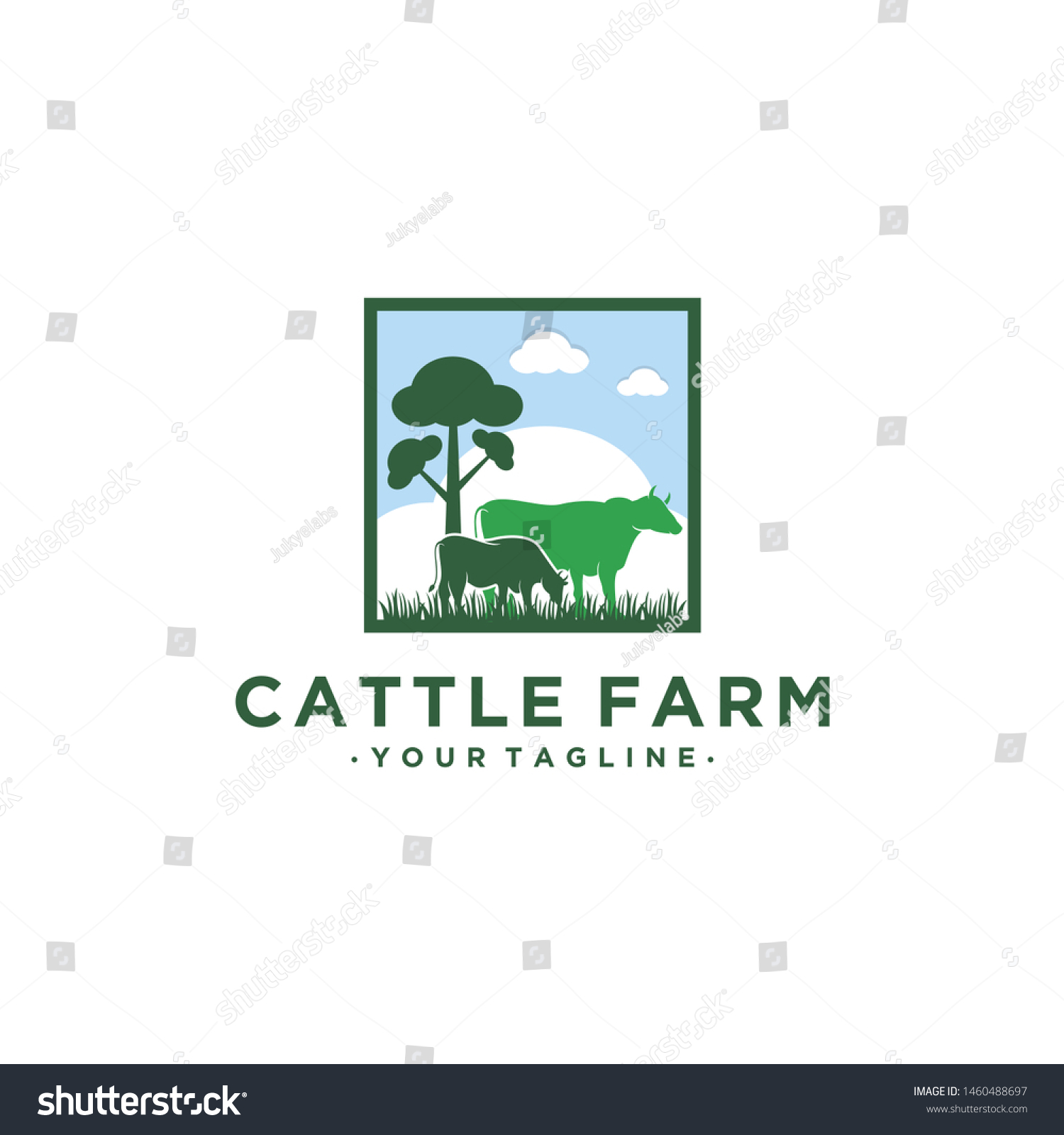 Cattle Farm Logo Design Template Vector Stock Vector (Royalty Free ...