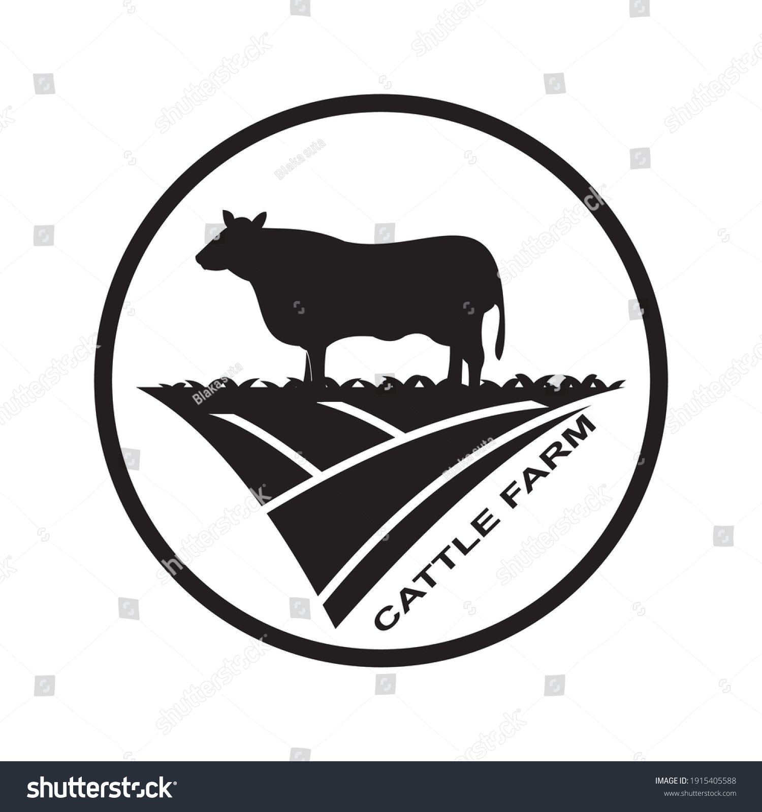 Cattle Farm Logo Design Template Vector Stock Vector (Royalty Free ...