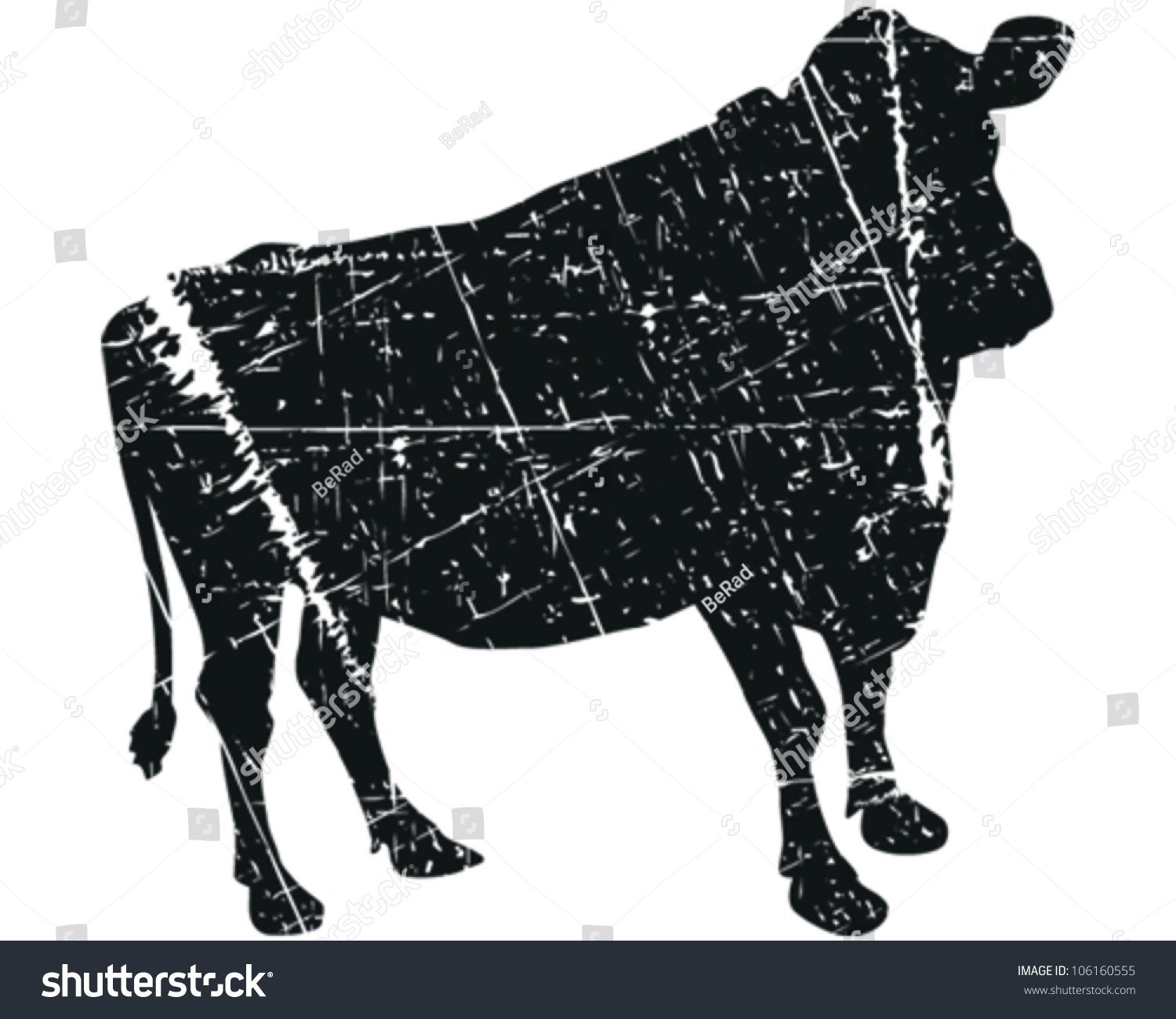 Cattle Stamp Stock Vector (Royalty Free) 106160555