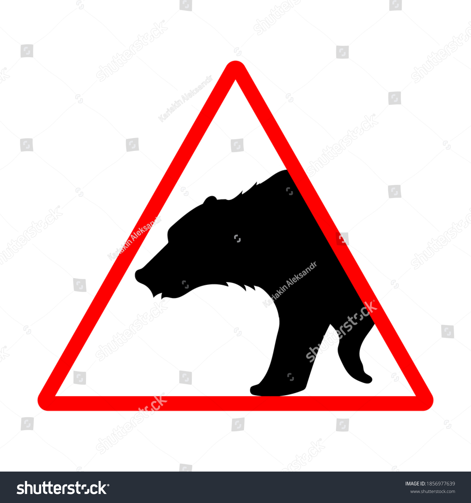 Caution Bear Sign Vector Illustration Stock Vector (Royalty Free ...