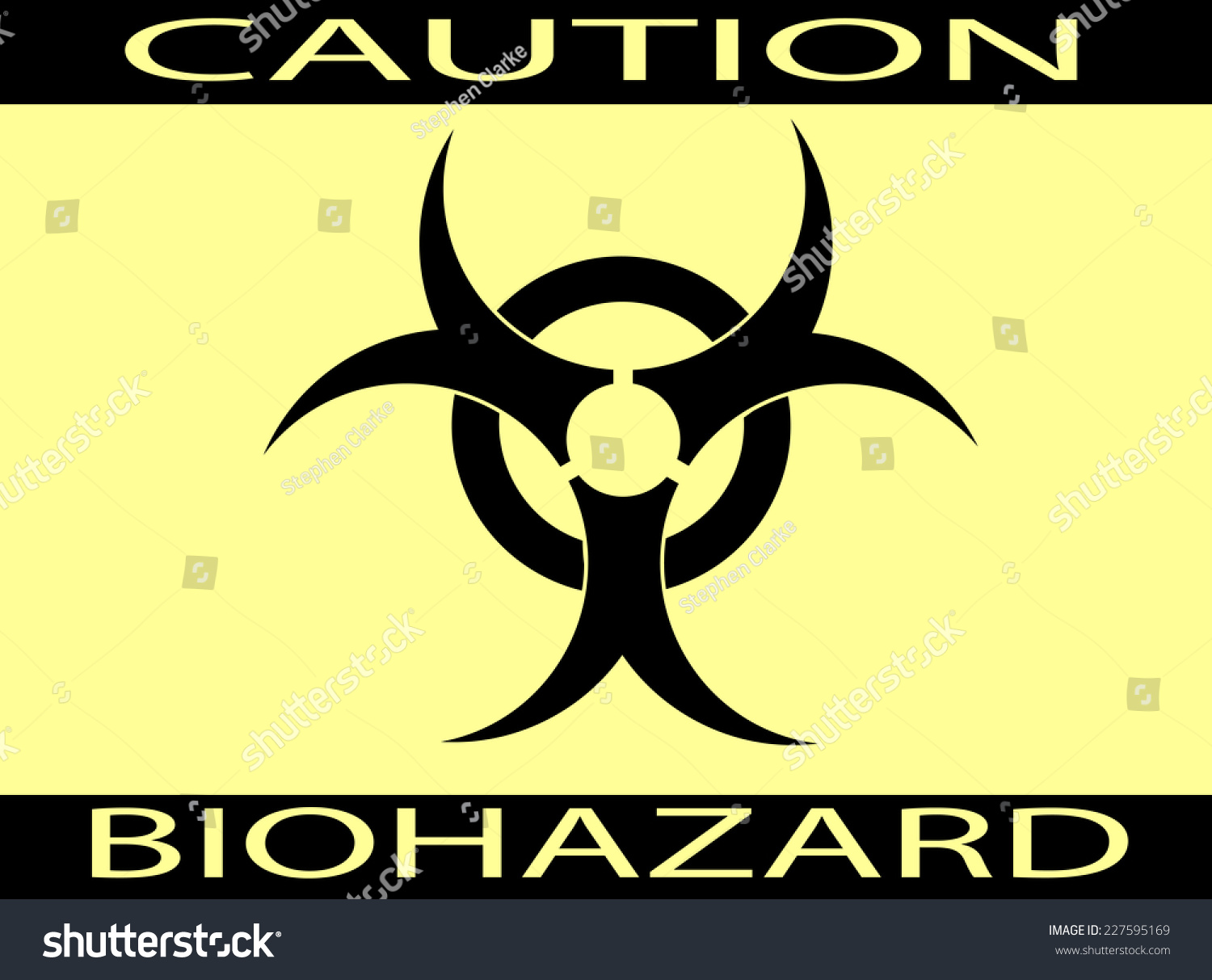 Caution Biohazard Sign White Background: vector de stock (libre de ...