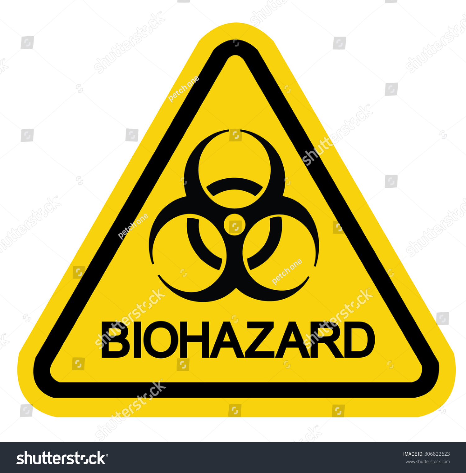 Caution Biohazard Sign Stock Vector (Royalty Free) 306822623