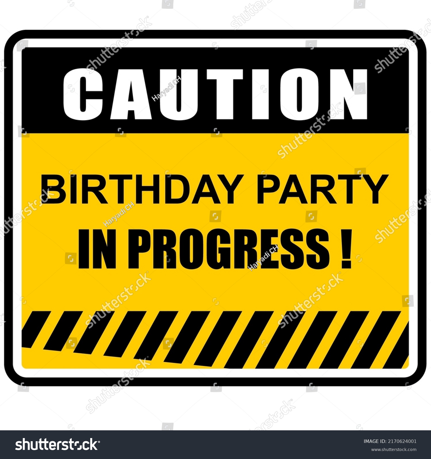 Caution Birthday Party Progress Sign Vector Stock Vector (Royalty Free ...